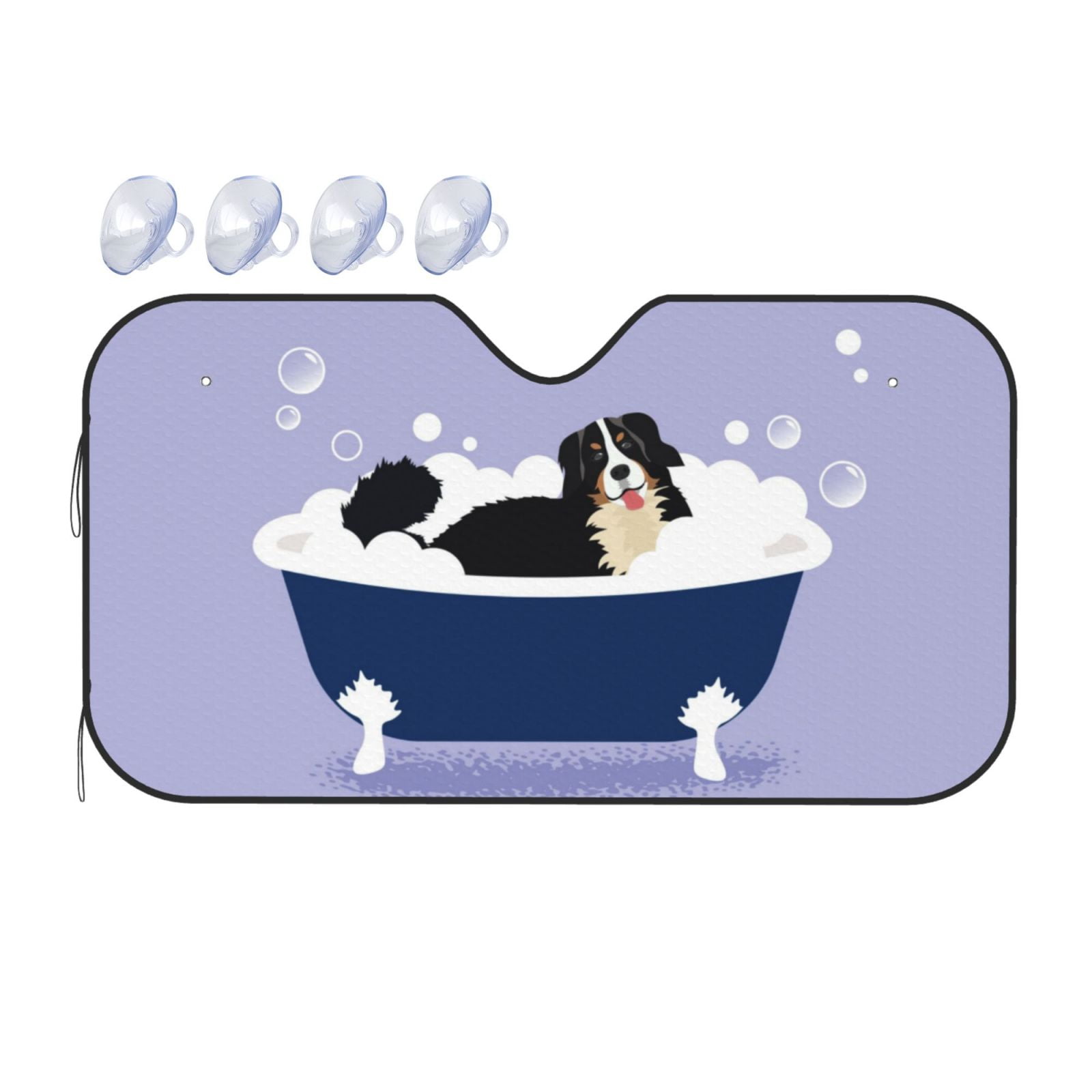 Coaee Bernese Mountain Dog Sitting Bath Tub for Car Sunshade Windshield ...