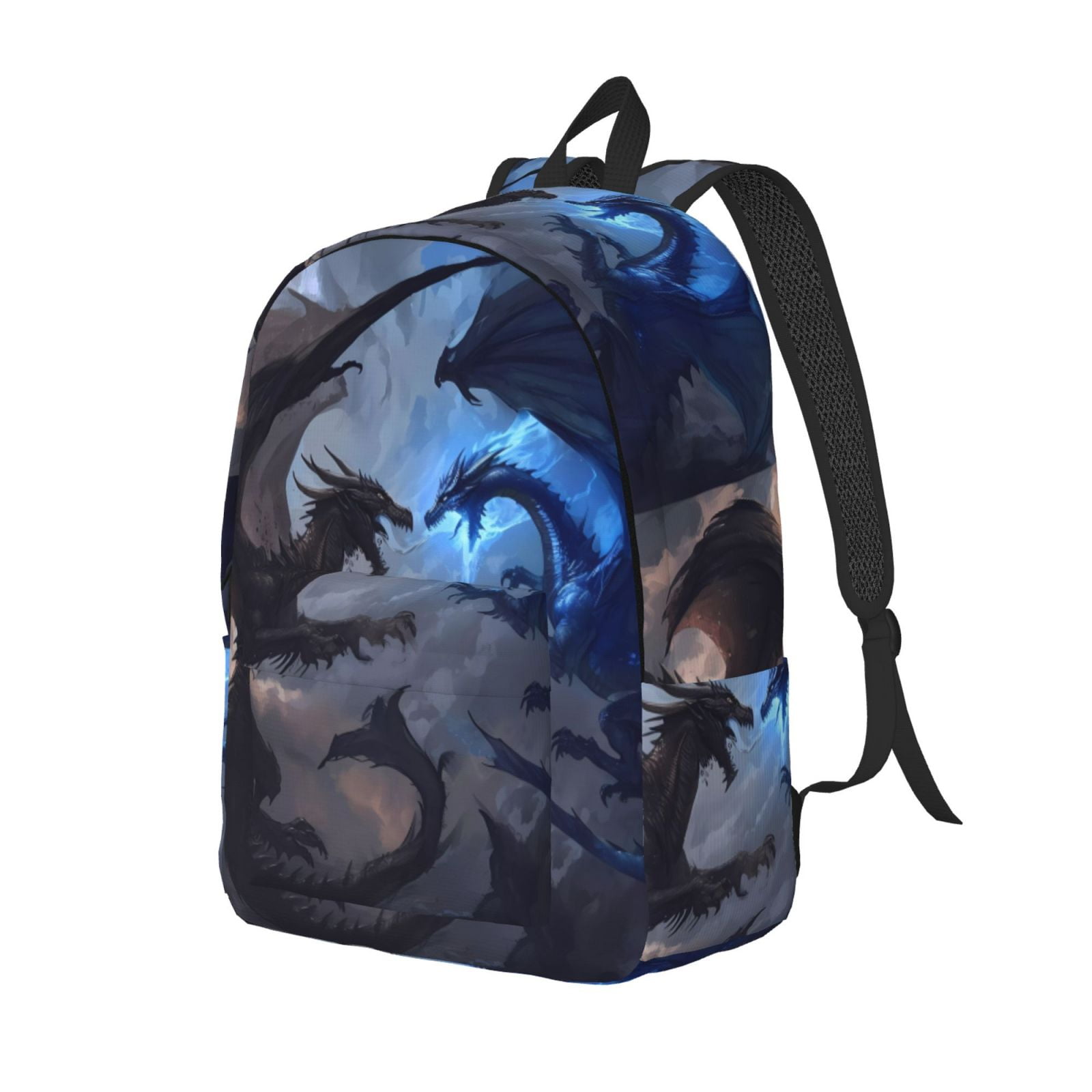 Coaee Black And Blue Lightning Dragon for Canvas Backpack for Hiking ...