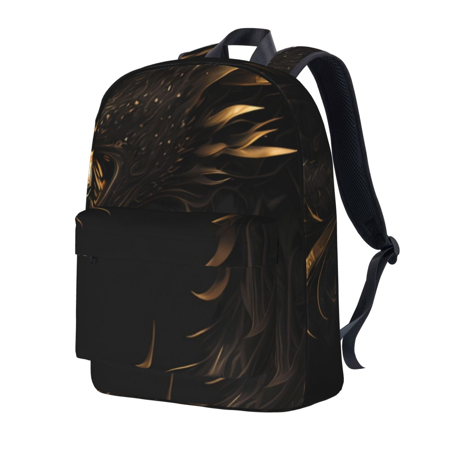 Coaee Black And Gold Fire Dragon for Classical Basic Travel Backpack ...