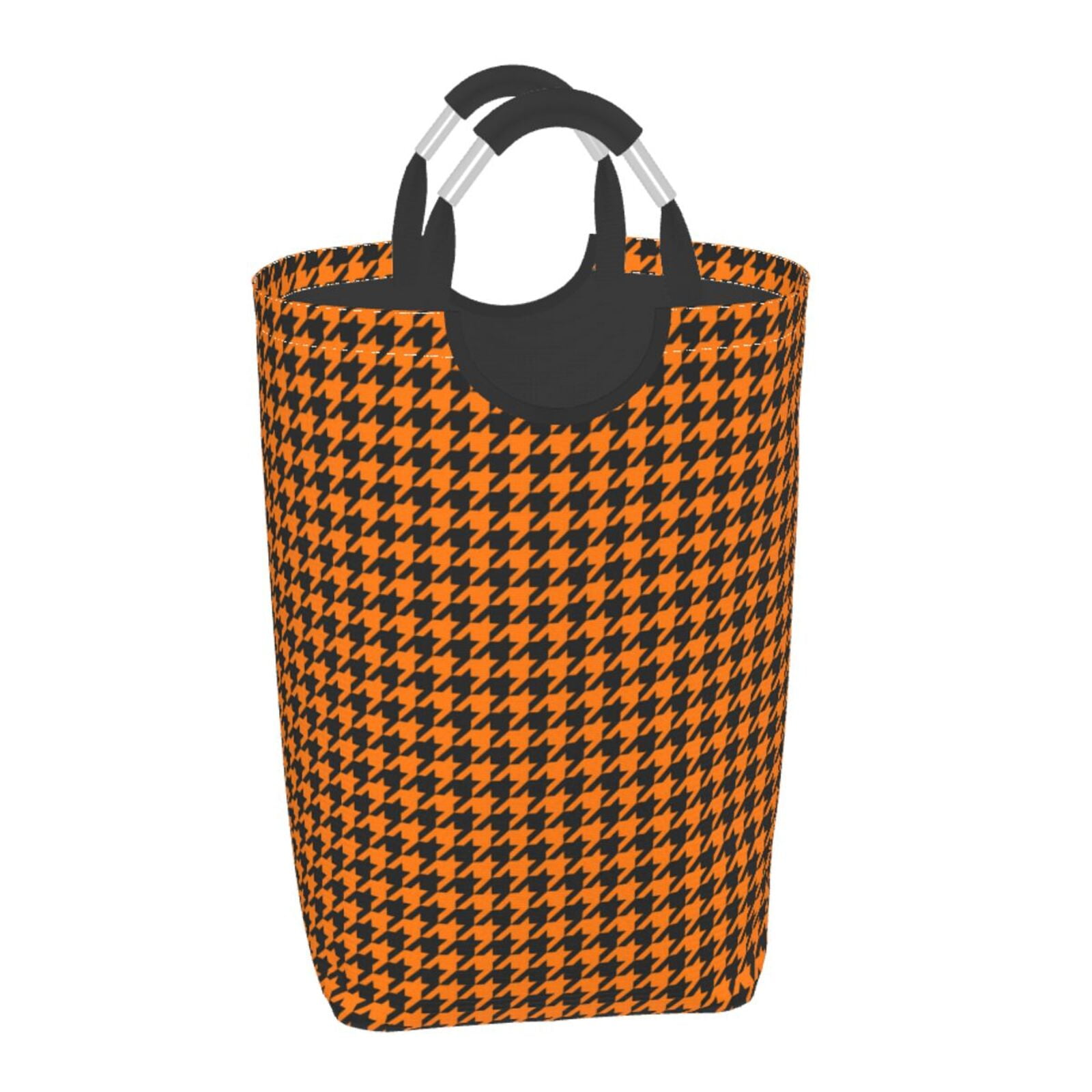 Coaee Black And Orange Houndstooth for 50L Laundry Baskets with Handles ...