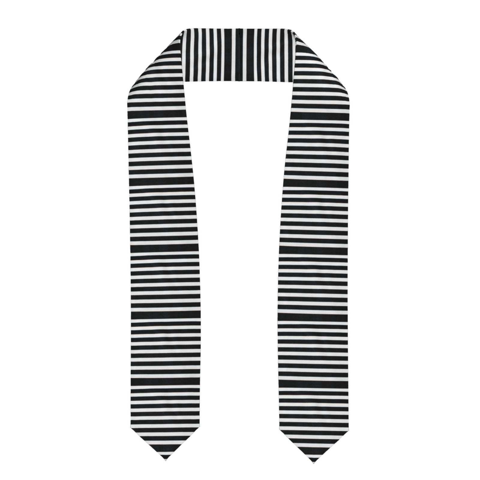 Coaee Black And White Stripes Graduation Stole, Unisex, 72" Long ...