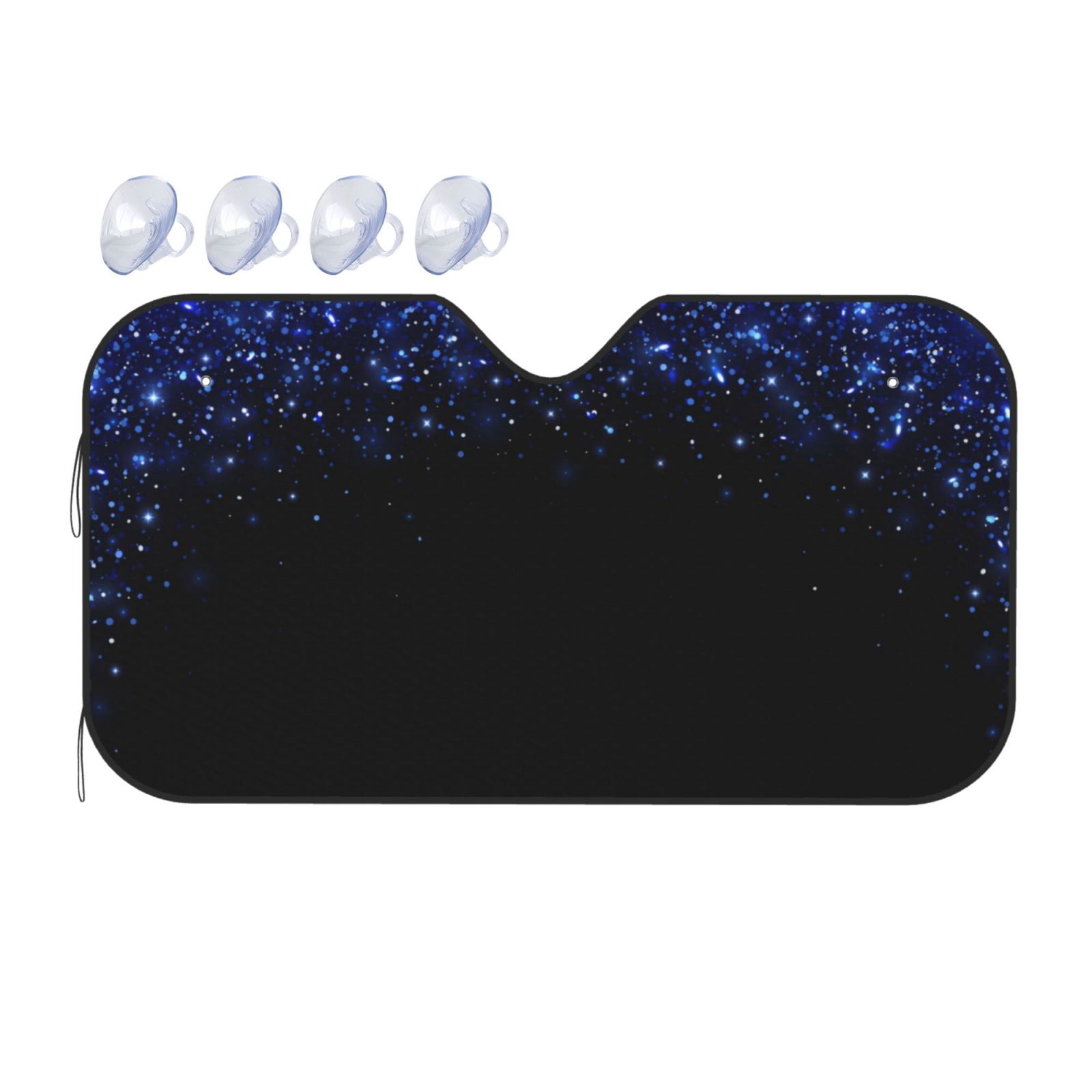 Coaee Black Blue Glitter Sparkles for Car Sunshade Windshield Sun Shade ...