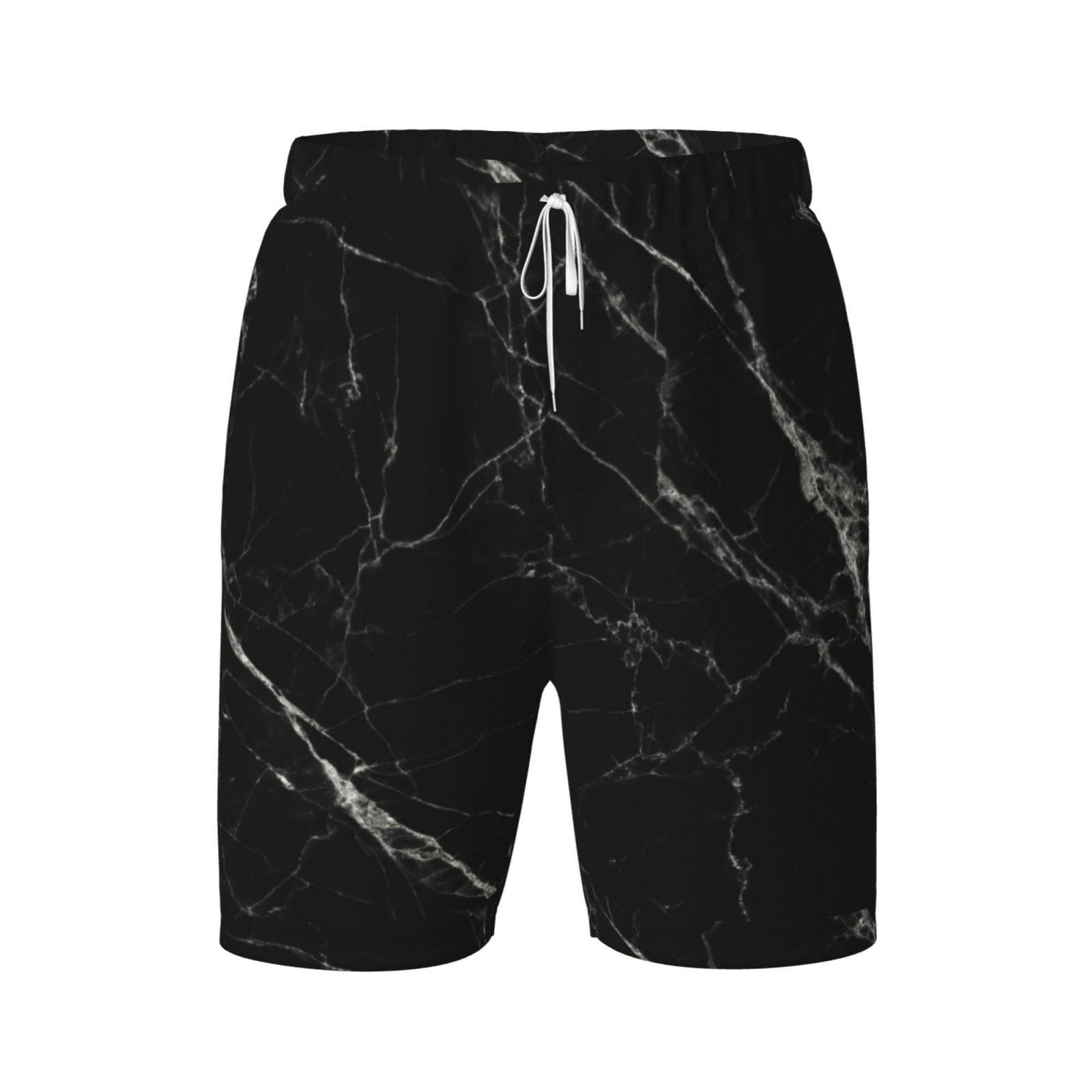 Coaee Black Marble Texture Abstract for Boys Swim Trunks Compression ...