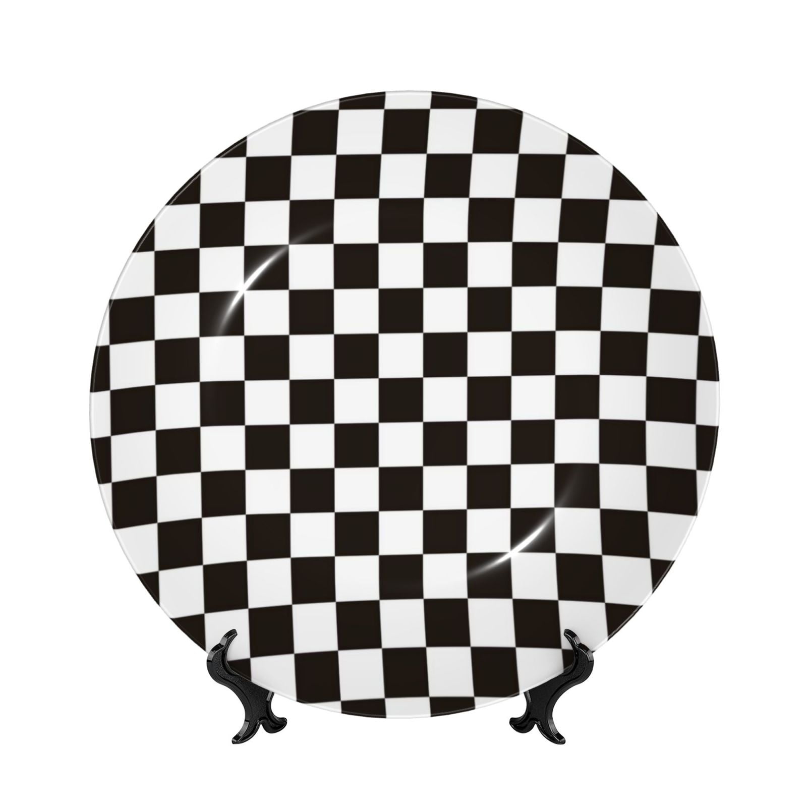 Coaee Black and White Checkerboard for Bone China Decorative Plate ...