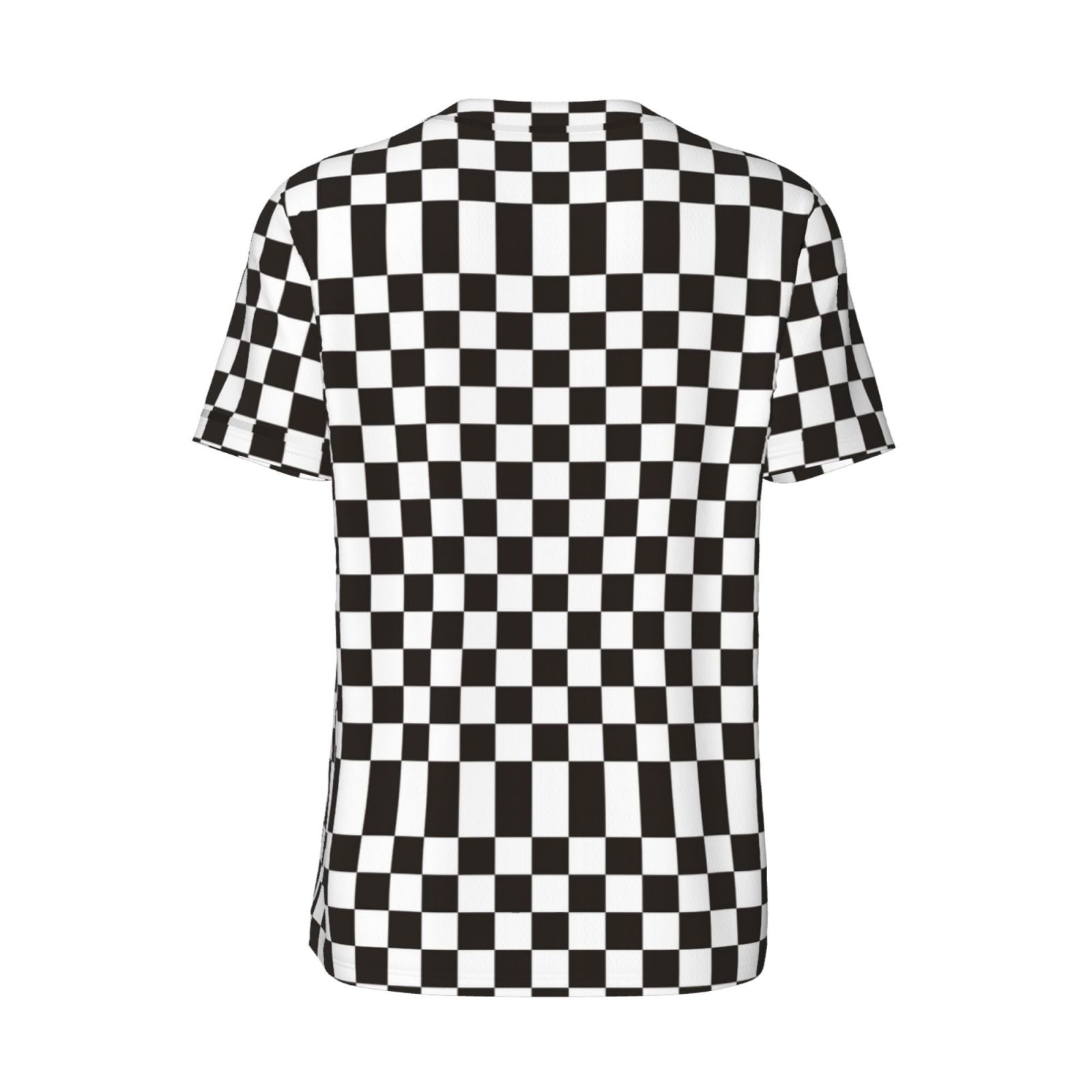 Coaee Black and White Checkerboard for Men's Baseball T-shirt Casual ...