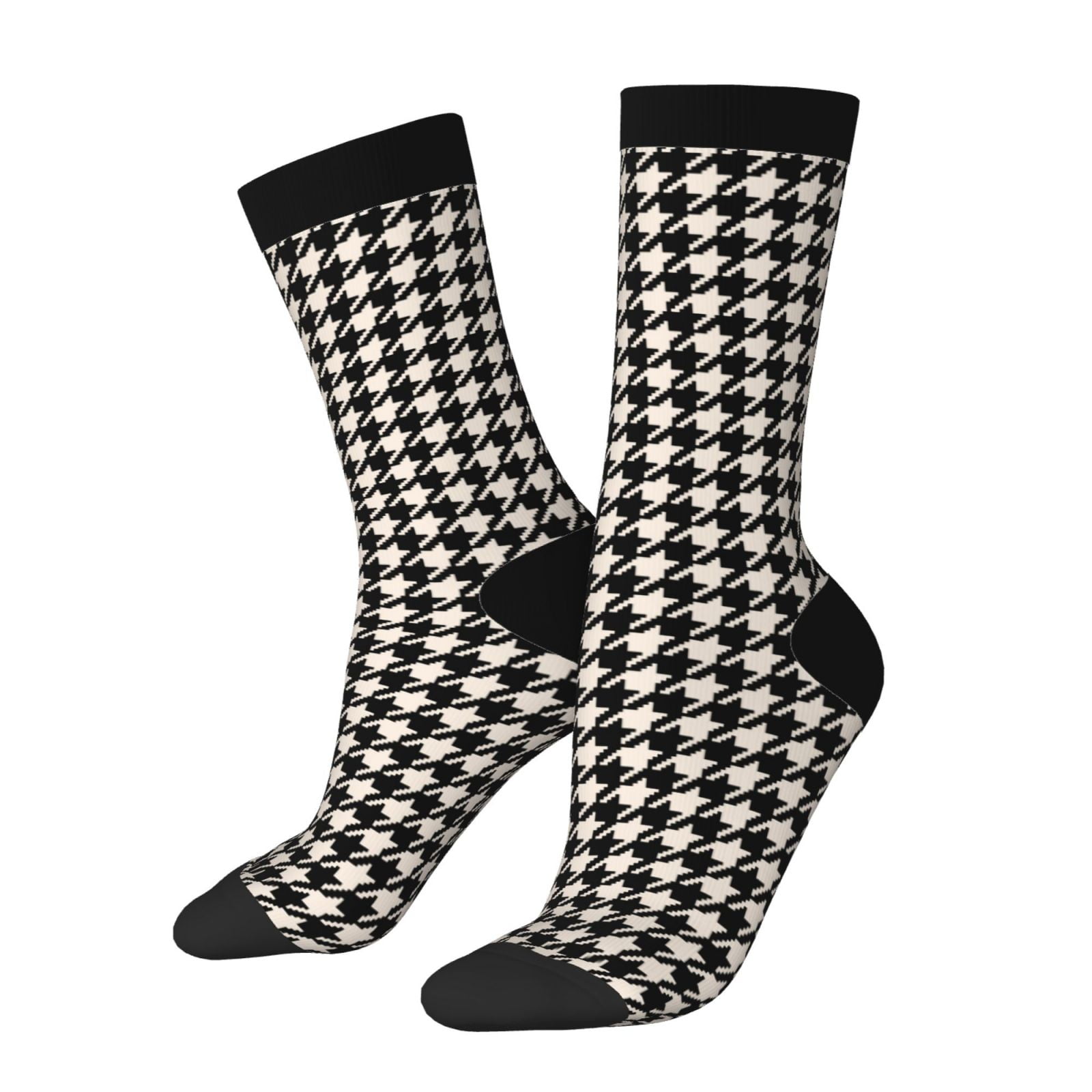 Coaee Black and white houndstooth for Socks, Stylish Sports Mid-Tube ...