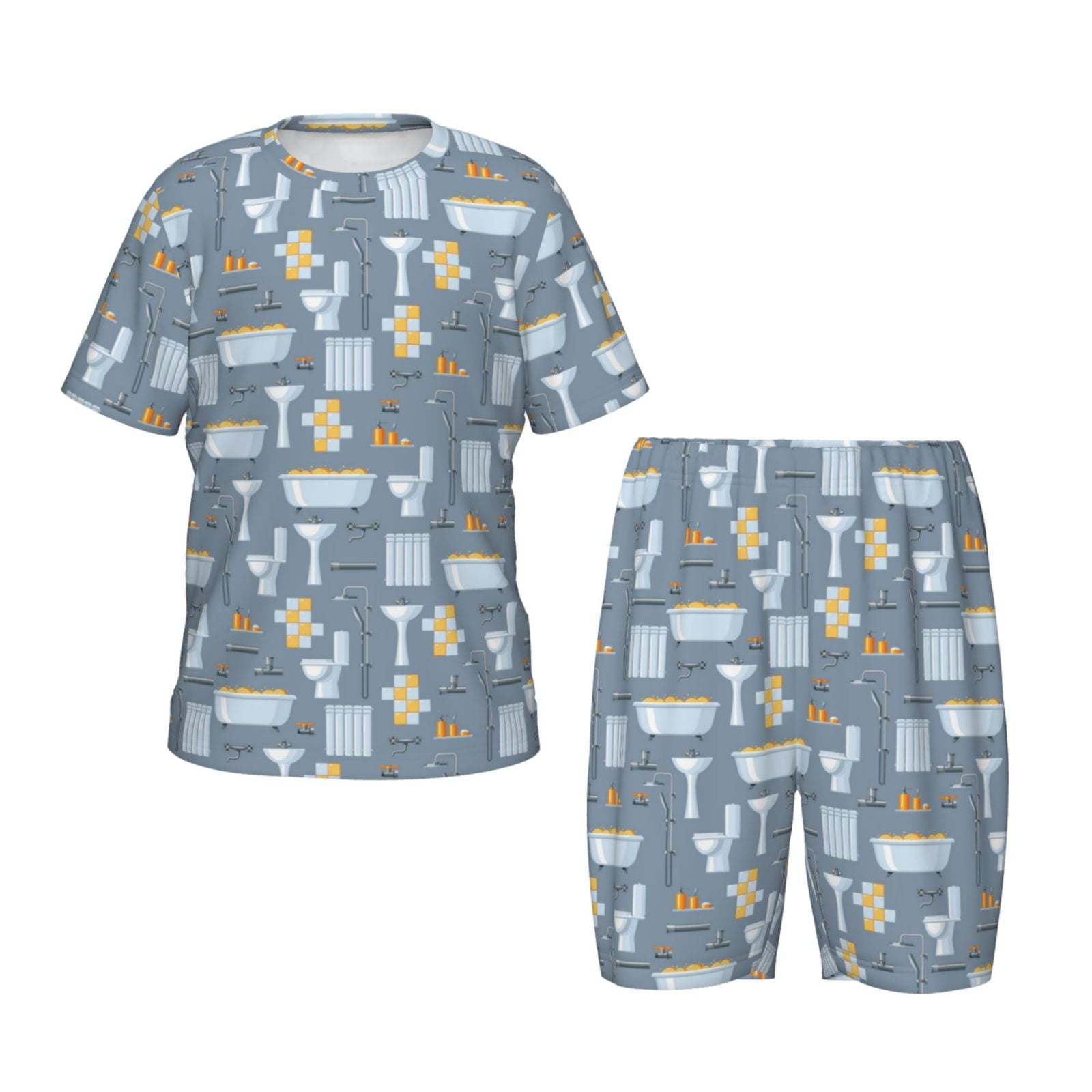 Coaee Blue Bathroom for Short Sleeve Pajamas Kids Summer Pjs Children ...