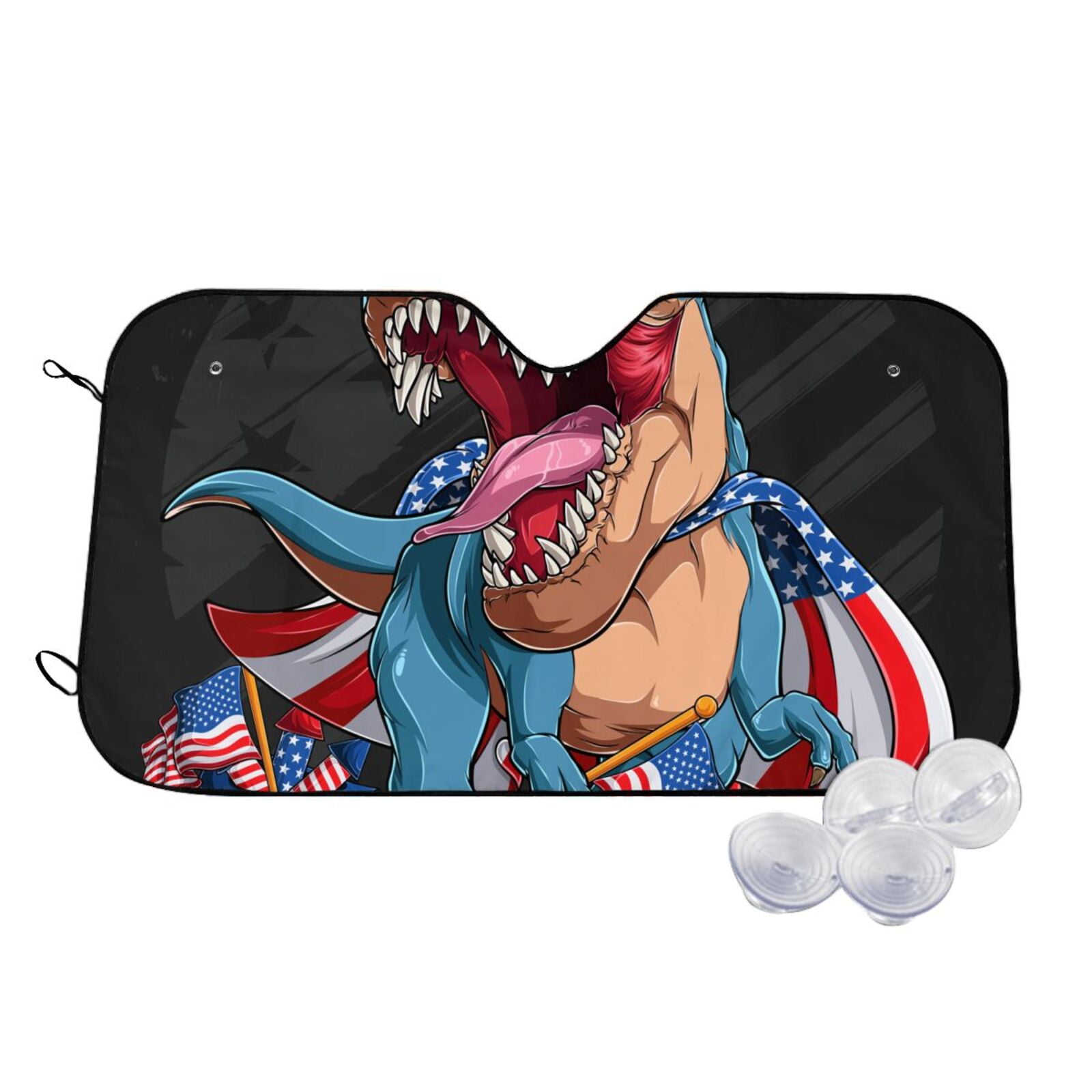 Coaee Blue Dinosaur Car Windshield Sunshade,Uv Rays Sun Visor Protector ...