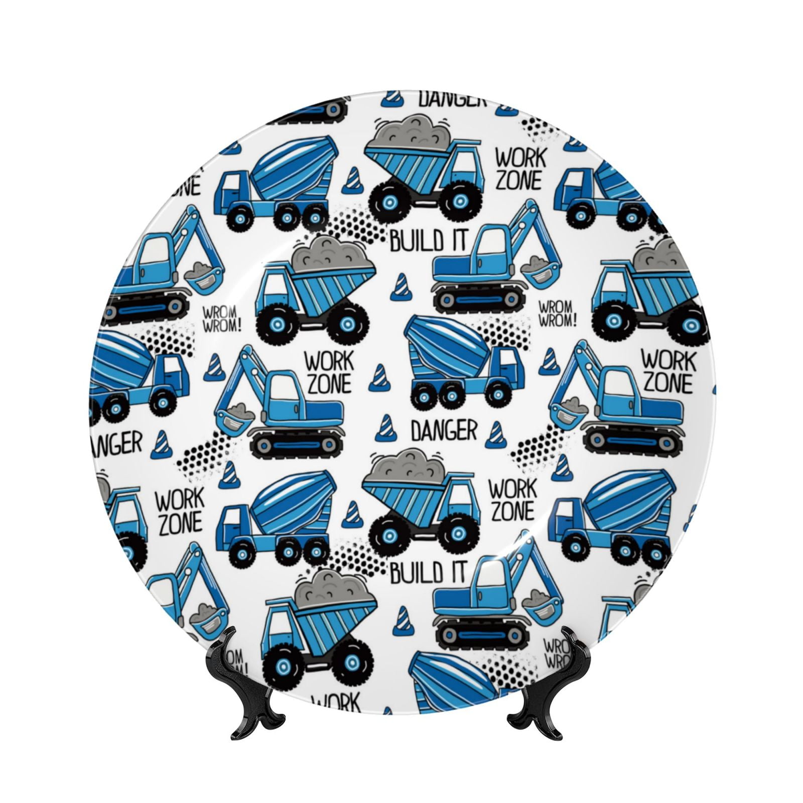 Coaee Blue Excavator for Bone China Decorative Plate Decorative Plate ...