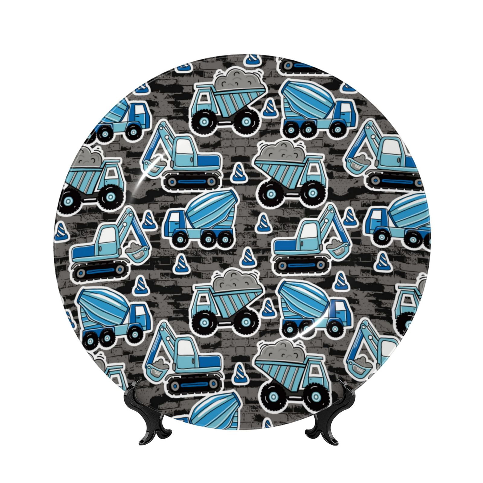 Coaee Blue Excavator for Bone China Decorative Plate Decorative Plate ...