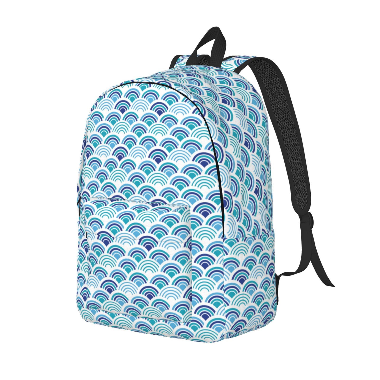 Coaee Blue Fish Scale Texture for Canvas Backpack for Hiking, Camping ...