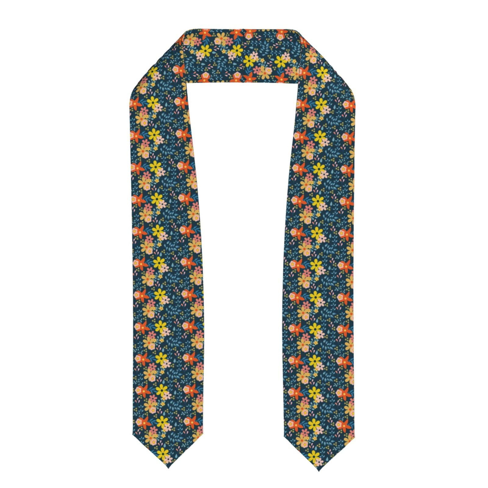 Coaee Blue Floral Graduation Stole, Unisex, 72" Long Graduation Stole ...