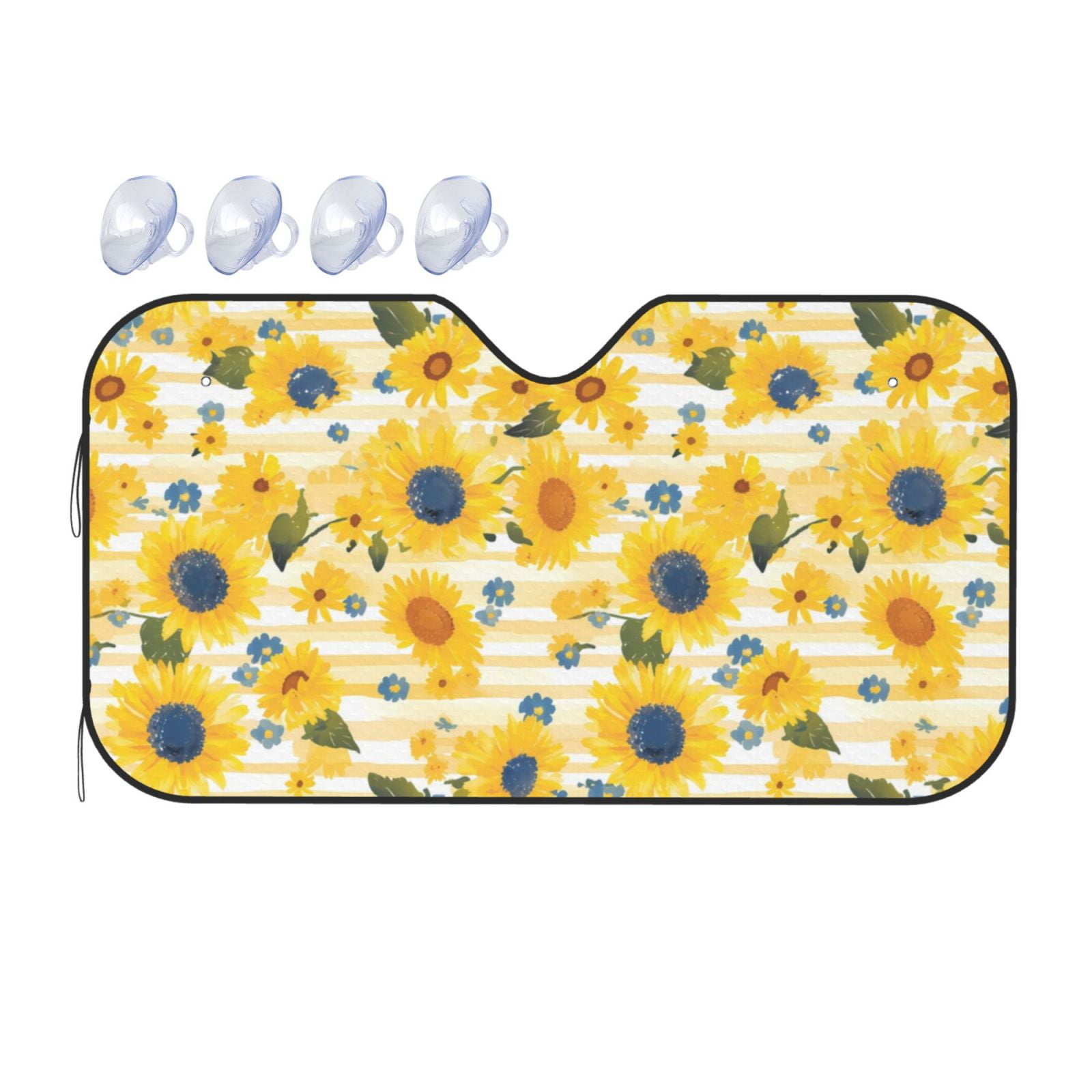 Coaee Blue Floral Sunflower for Car Sunshade Windshield Sun Shade ...