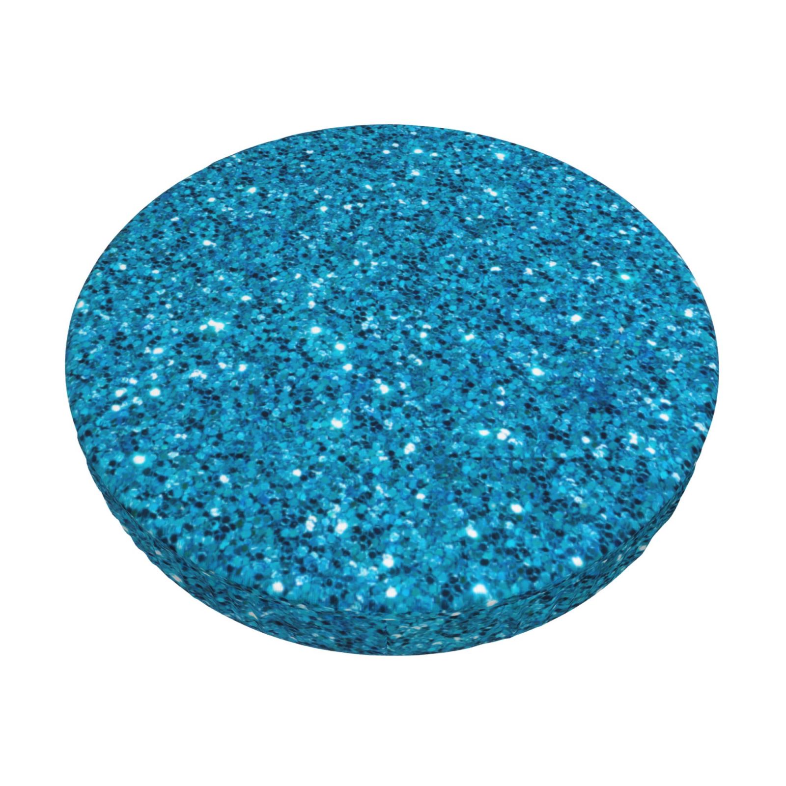 Coaee Blue Glitter Round Bar Stool Seat Covers Washable Stool Cushion ...