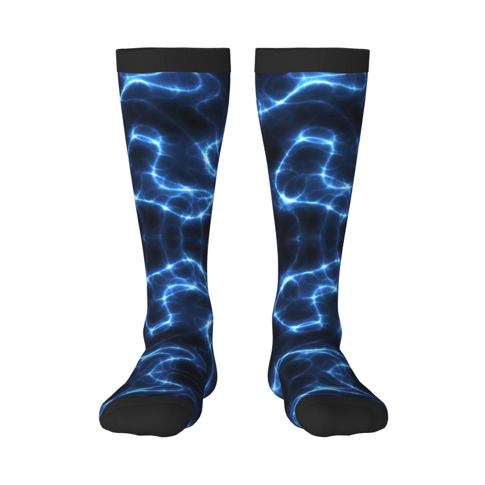 Coaee Blue Lightning Print Sock Breathable,Adult Stockings,Suitable For Golf,Camping,Hiking ...