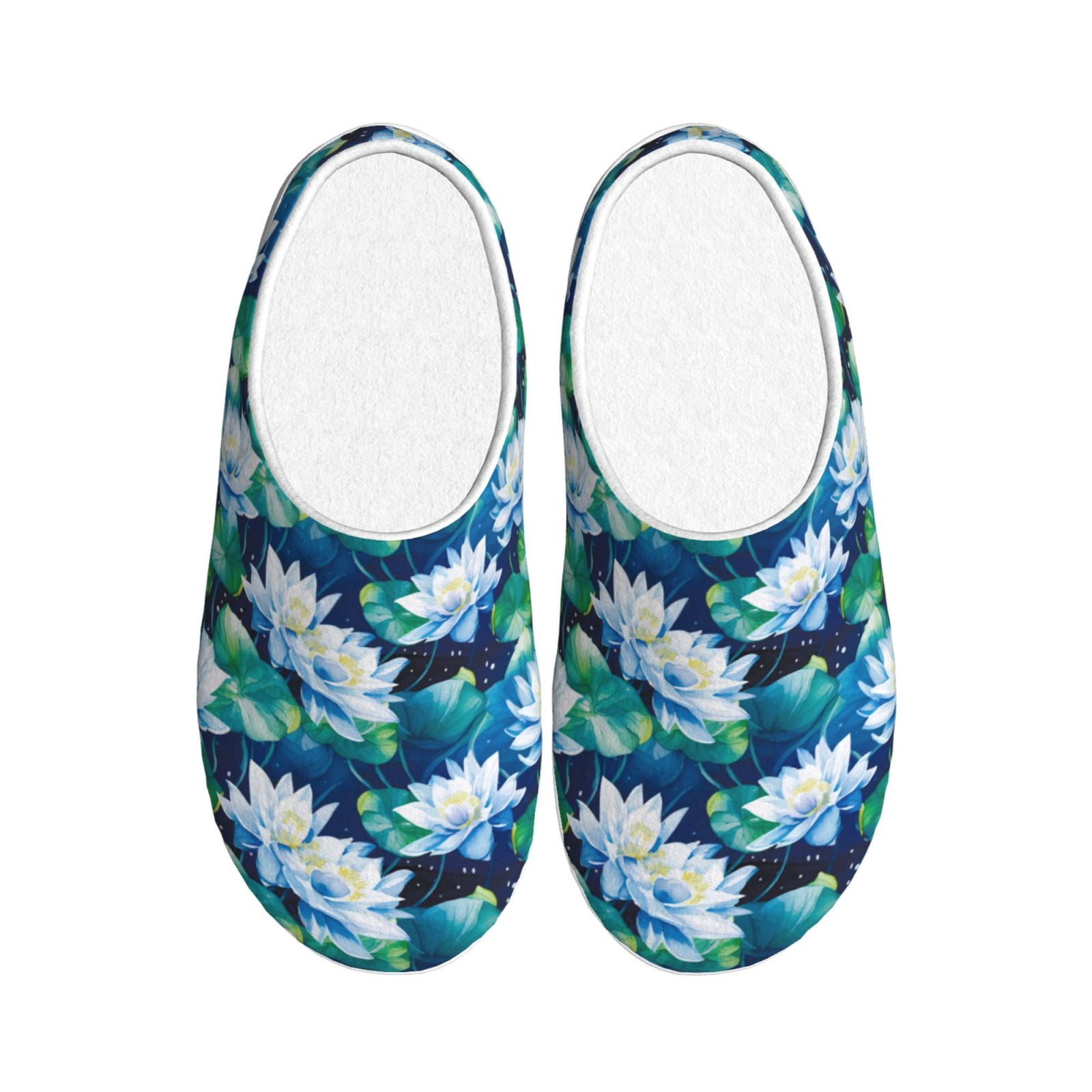 Coaee Blue Lotus Flower for Mens Slippers Indoor Slip On Shoes Slippers ...