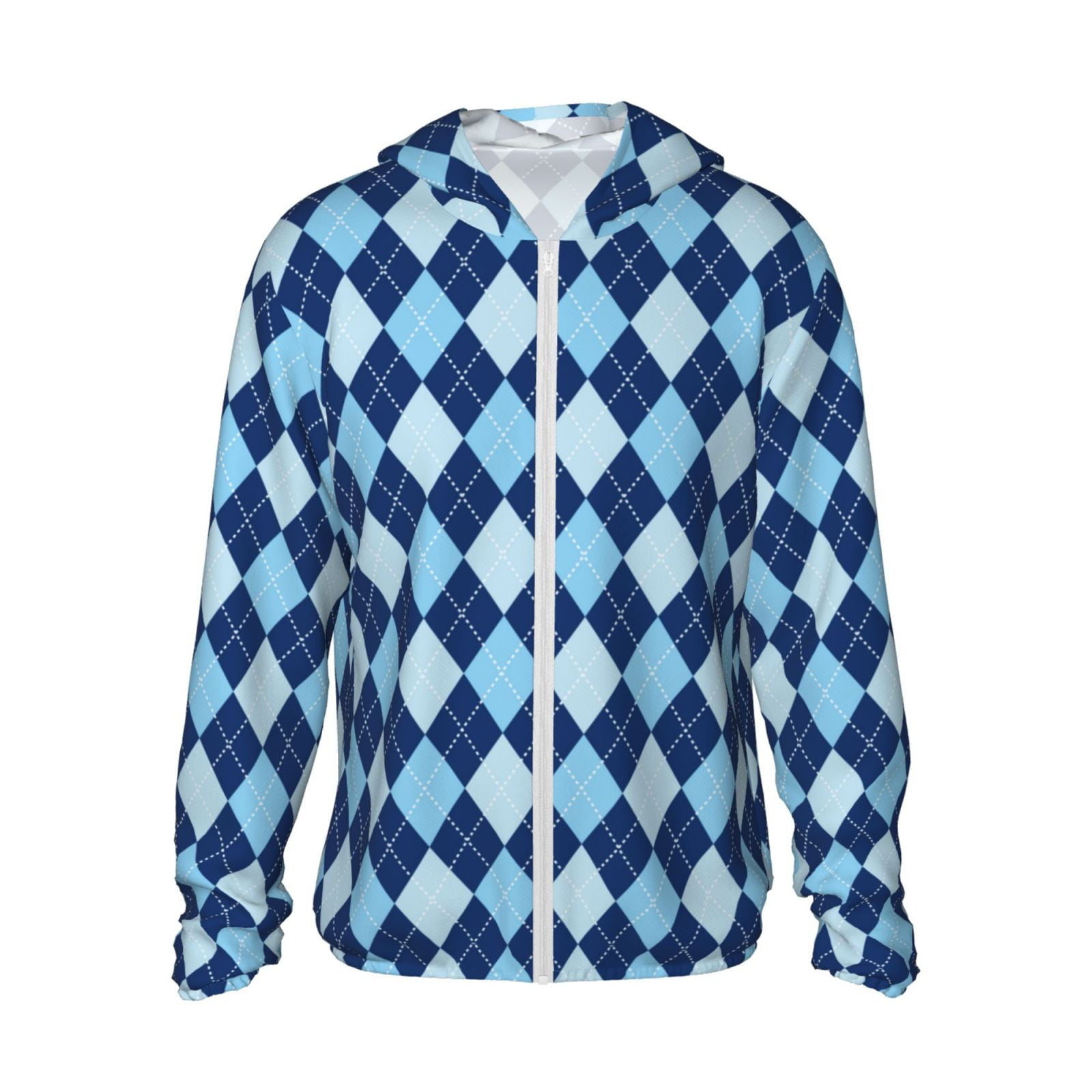 Coaee Blue Squares Men's and Women's UPF 50+ Sun Protection Hoodie ...