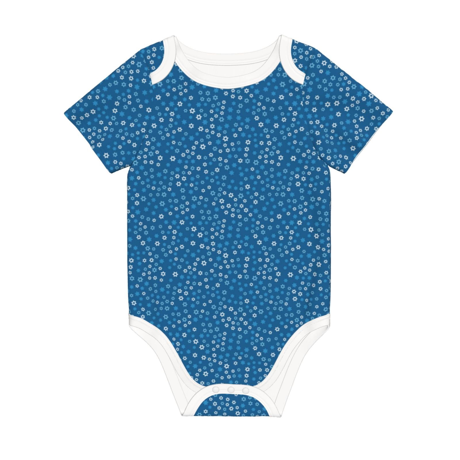 Coaee Blue Star Print for Soft Cotton Baby Short-Sleeve Bodysuit Baby ...