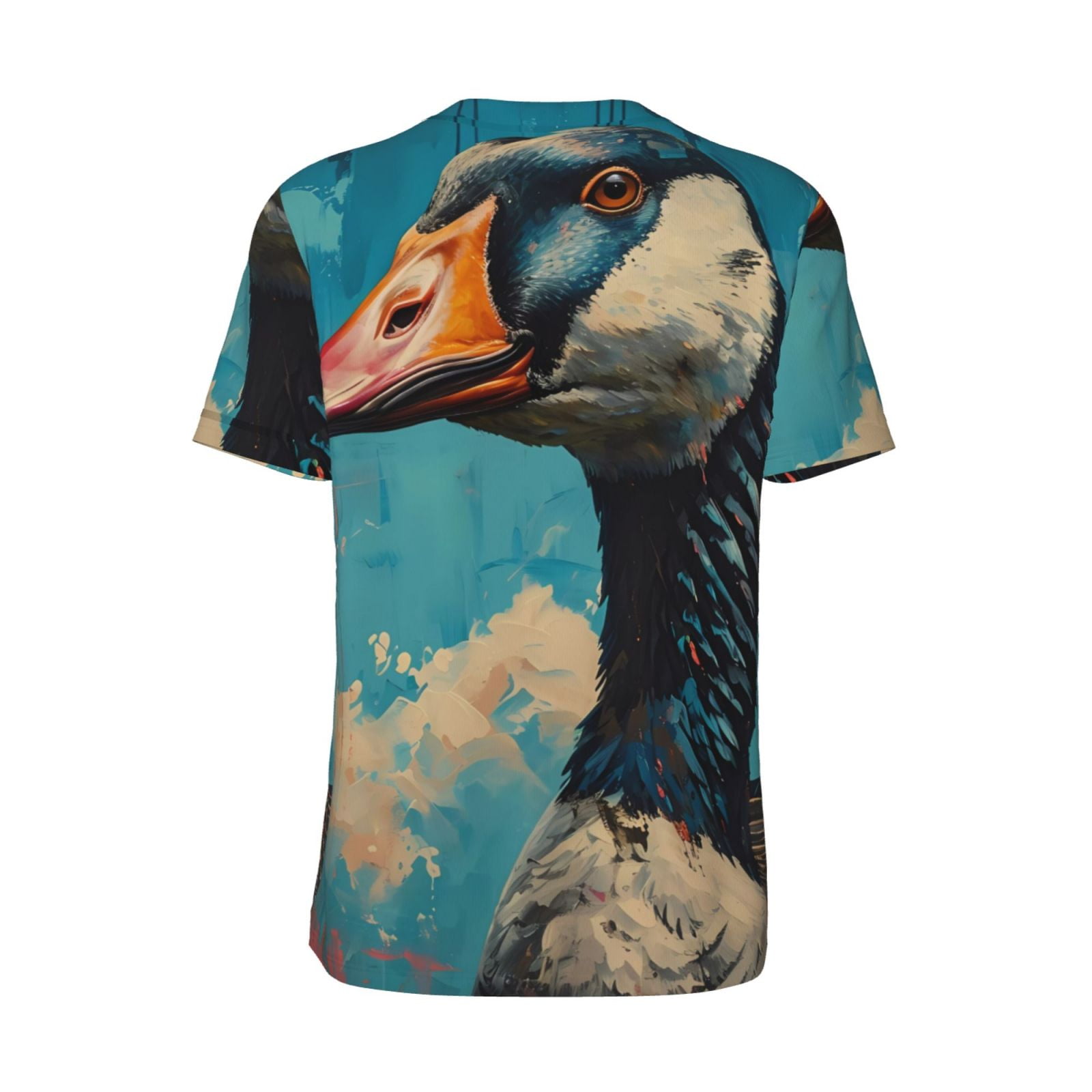Coaee Blue Watercolor Duck for Men's Baseball T-shirt Casual Short ...