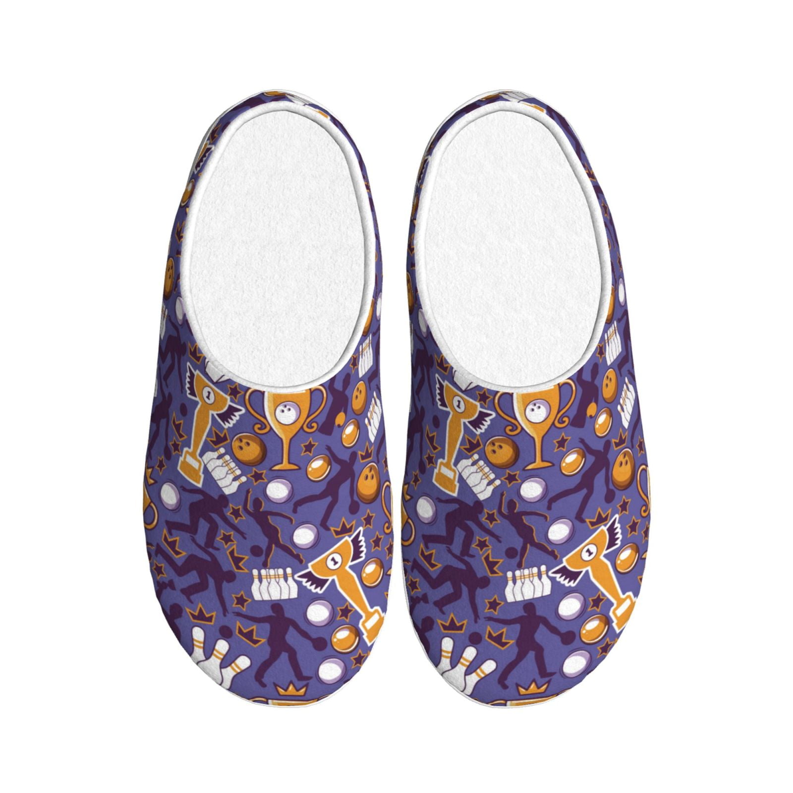 Coaee Bowling Game for Mens Slippers Indoor Slip On Shoes Slippers for ...