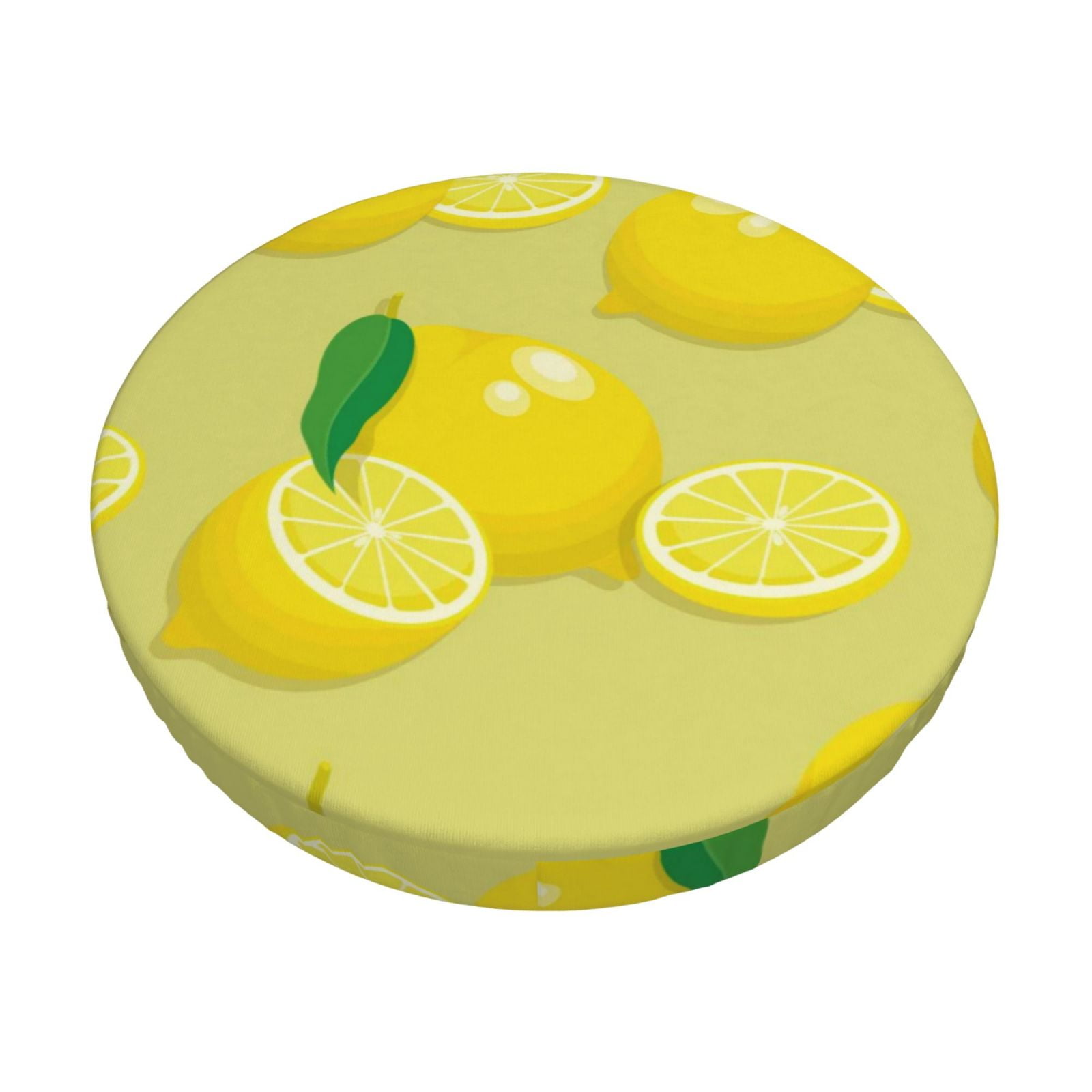 Coaee Bright Lemons Round Bar Stool Seat Covers Washable Stool Cushion ...