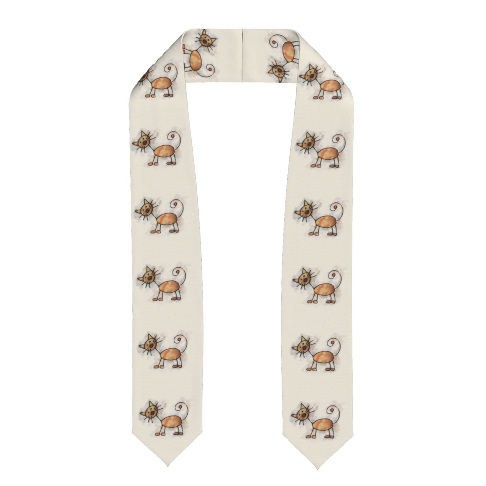 Coaee Brown Cat Cartoon Graduation Stole, Unisex, 72" Long Graduation ...