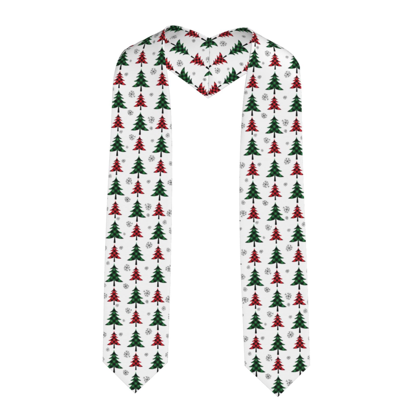 Coaee Buffalo Plaid Christmas Trees Graduation Stole, Unisex, 72" Long ...