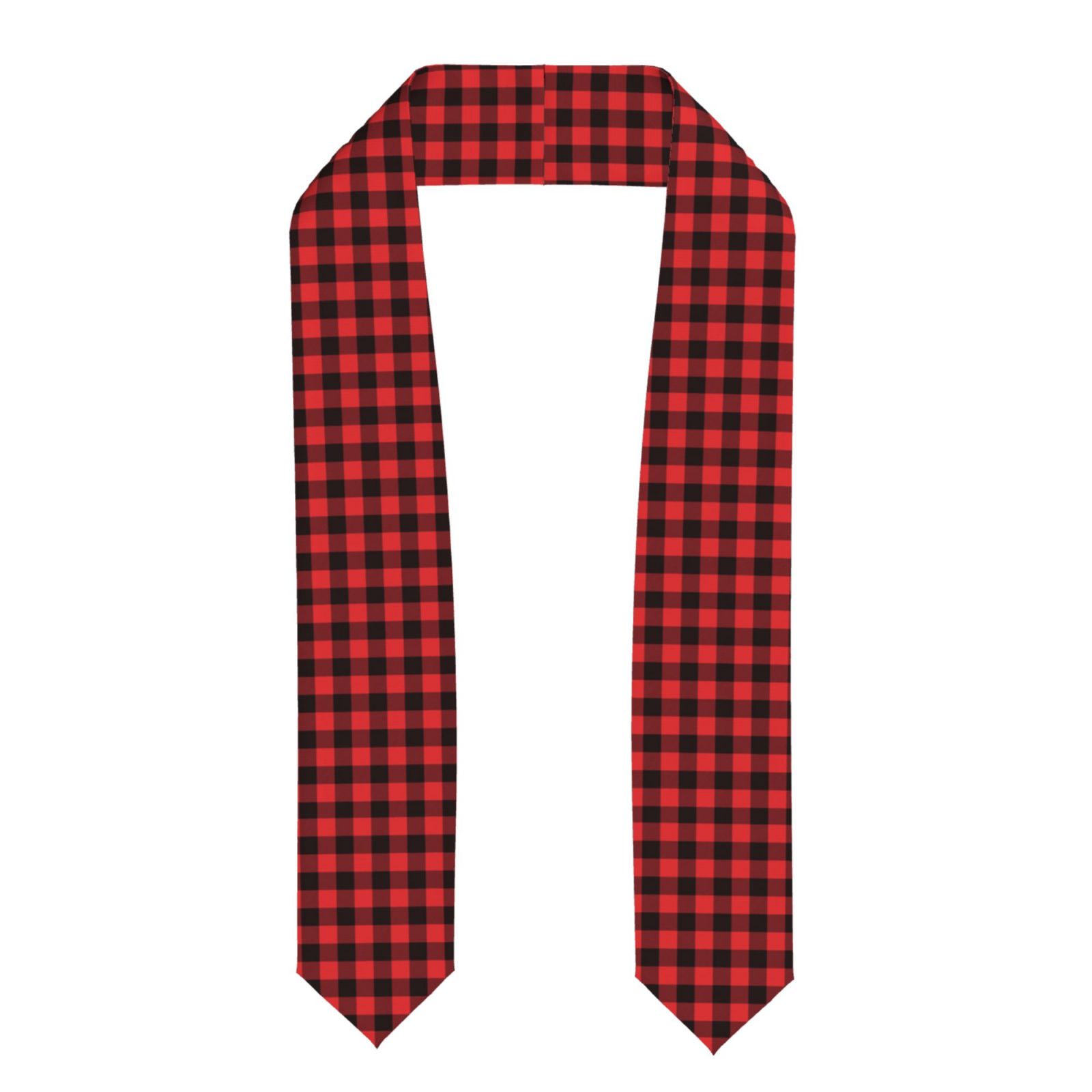 Coaee Buffalo Plaid Red Black Graduation Stole, Unisex, 72" Long ...