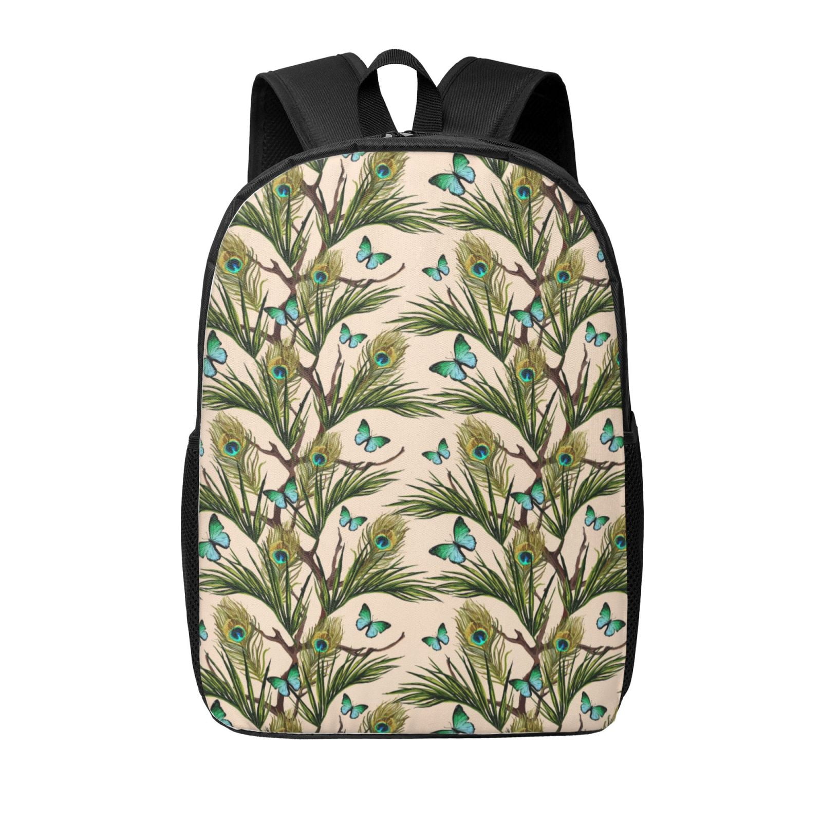 Coaee Butterflies And Peacock Feathers for 17-Inch Student Backpack ...