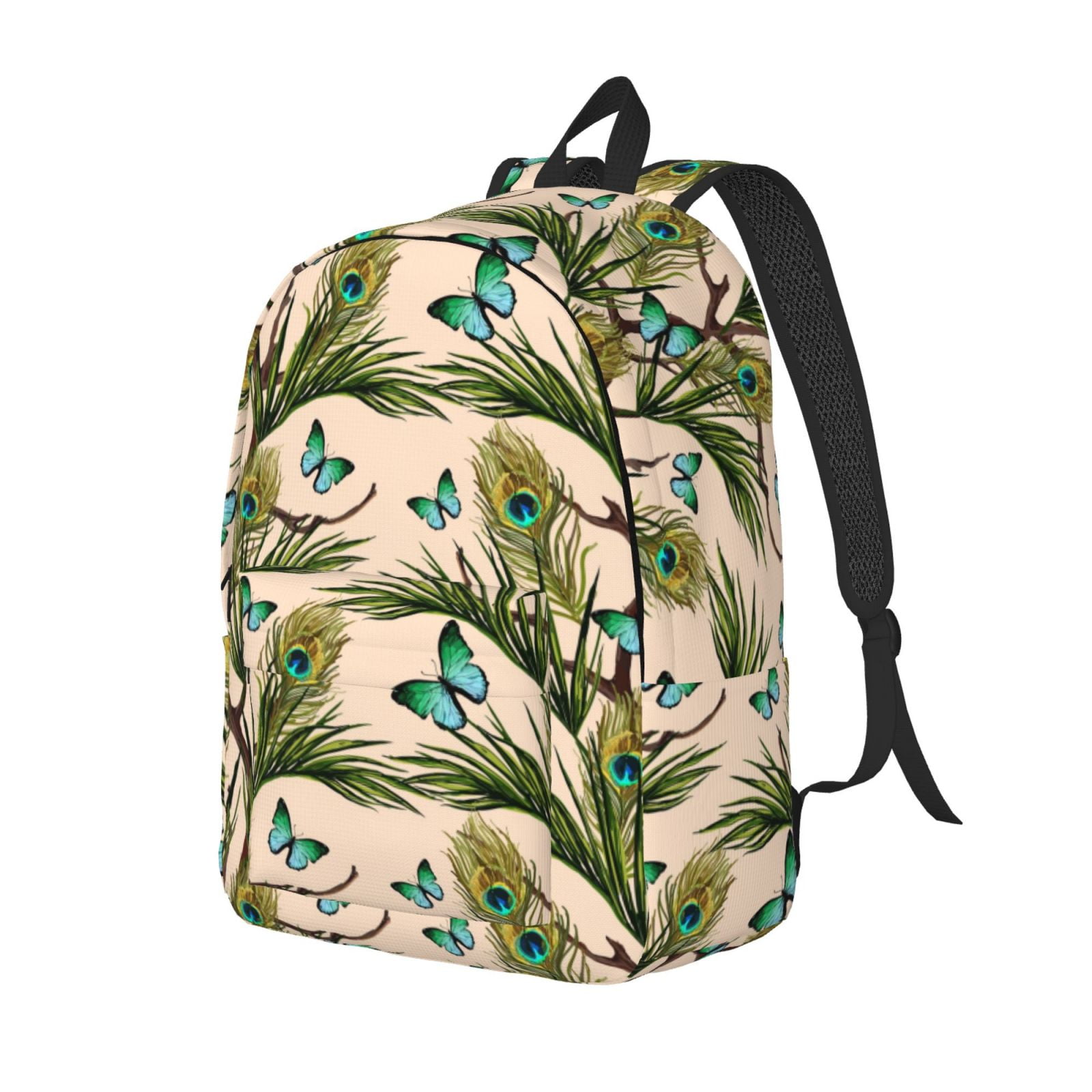 Coaee Butterflies And Peacock Feathers for Canvas Backpack for Hiking ...