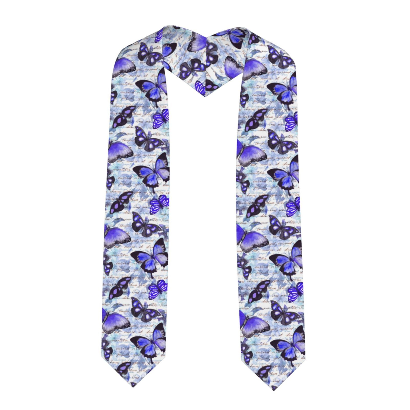 Coaee Butterflies Graduation Stole, Unisex, 72" Long Graduation Stole ...