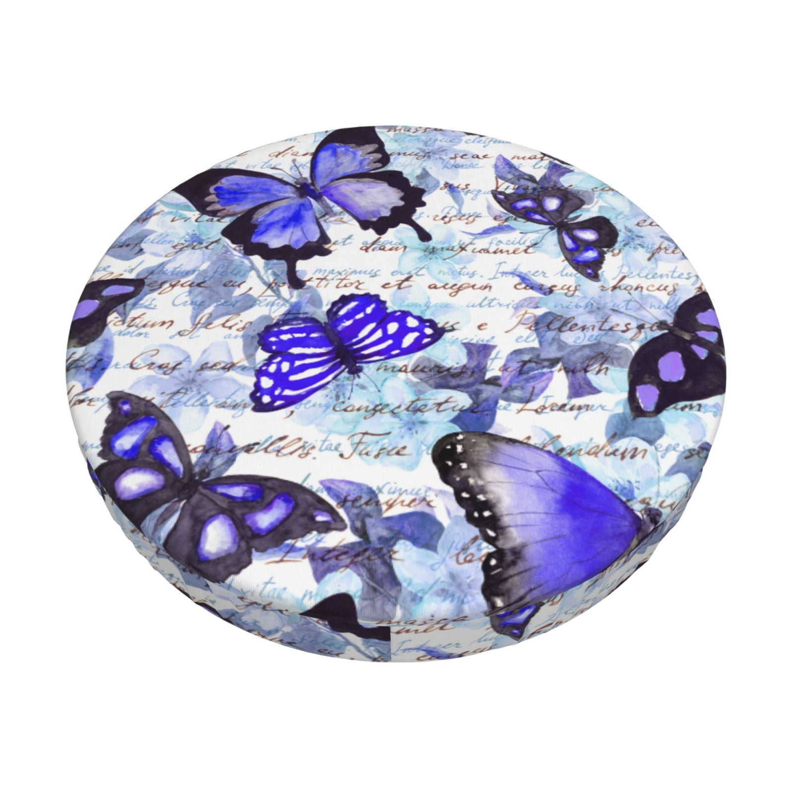 Coaee Butterflies Round Bar Stool Seat Covers Washable Stool Cushion ...