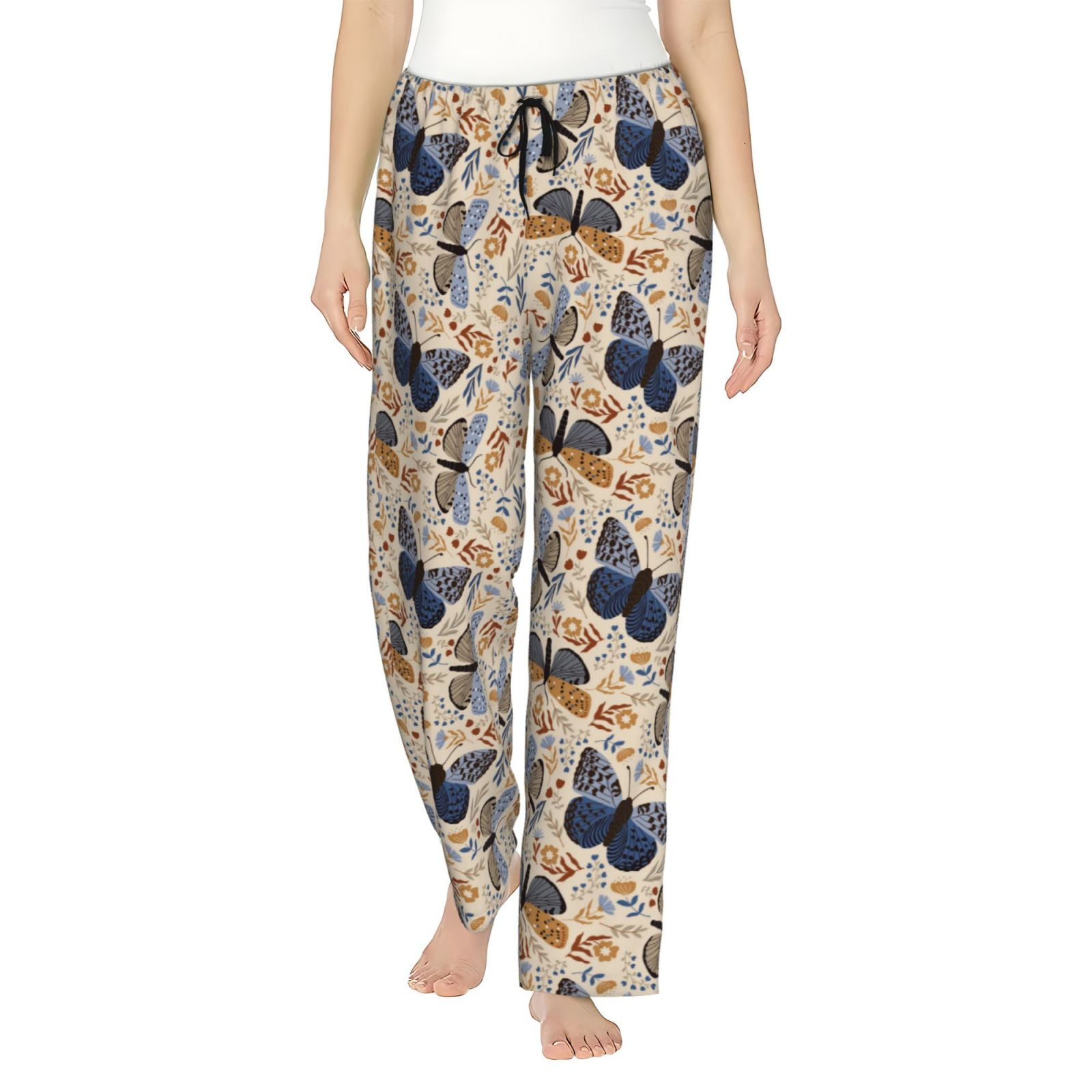 Coaee Butterflies for Women's Pajama Pants Pj Pants Comfy Drawstring ...