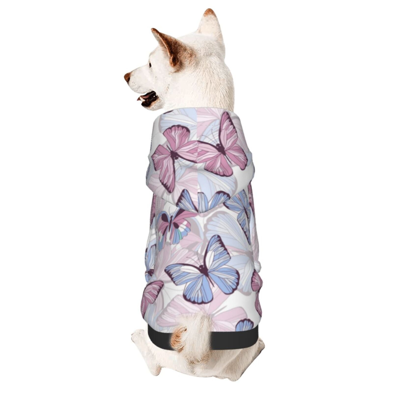 Coaee Butterflies in Pastel for Winter Dog Hoodie Warm Small Dog ...