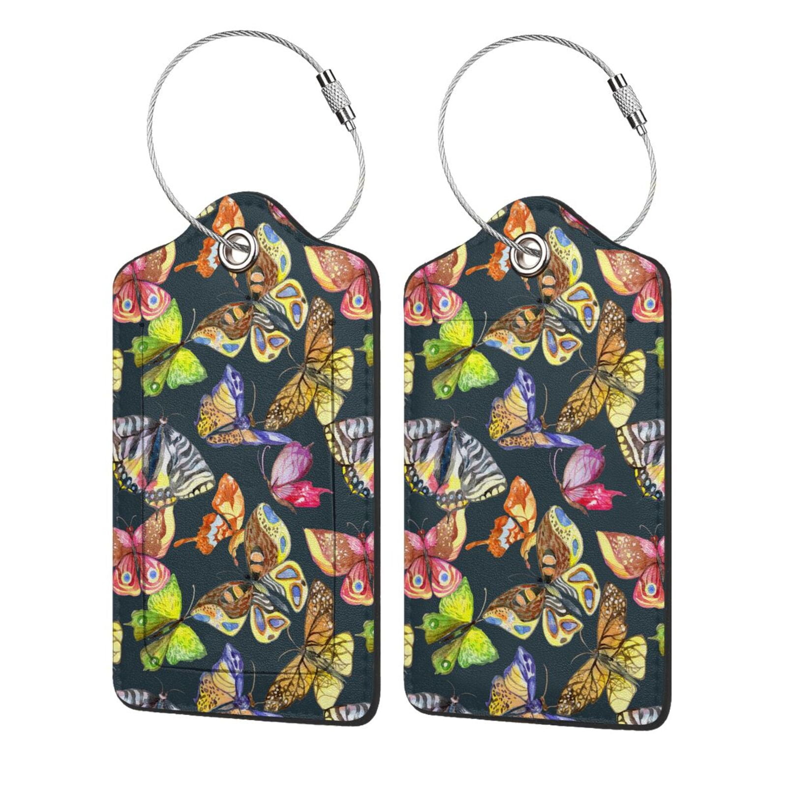 Coaee Butterfly Wild Insect Untethered Leather Luggage Tags for ...