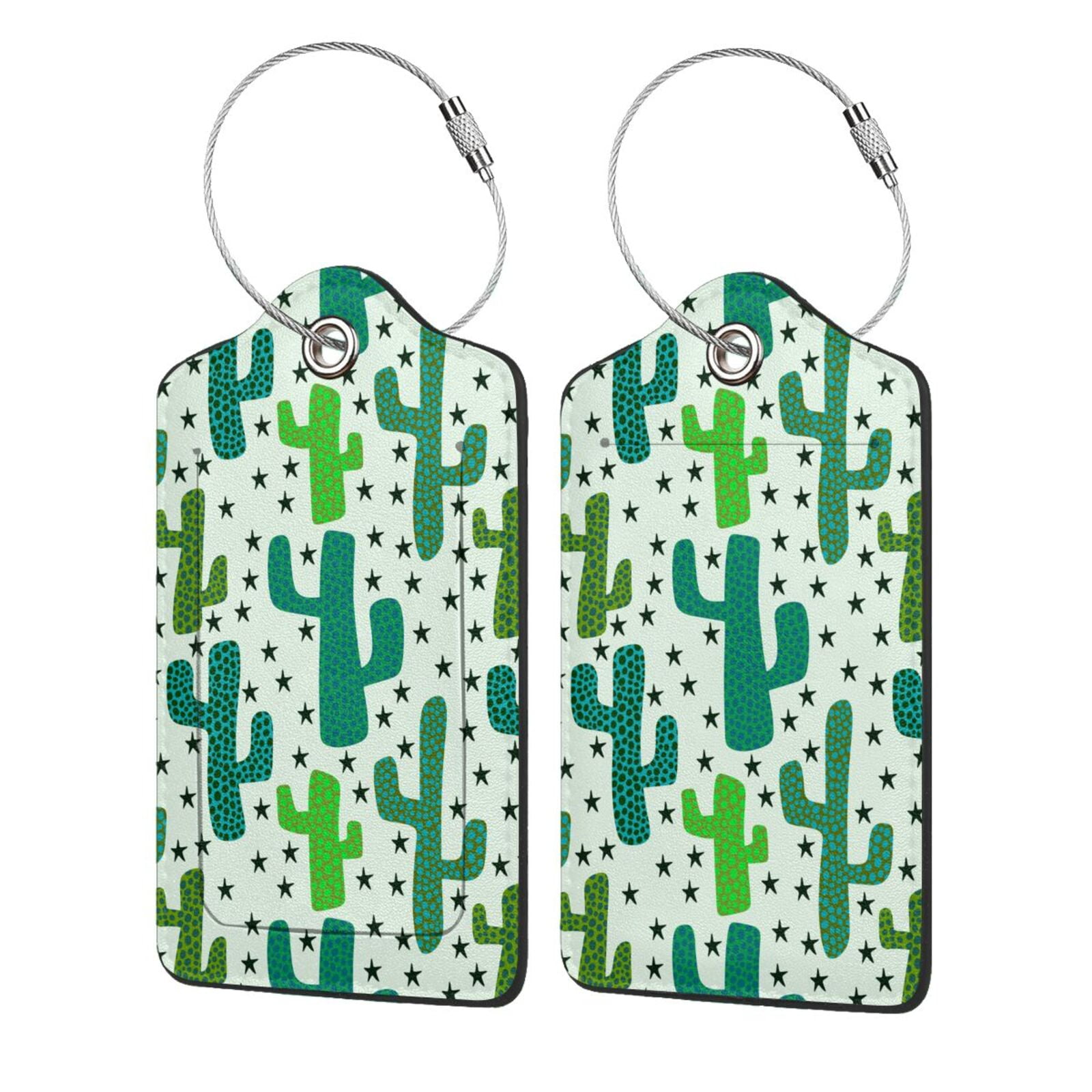Coaee Cactus 1 Untethered Leather Luggage Tags for Suitcases Luggage ...