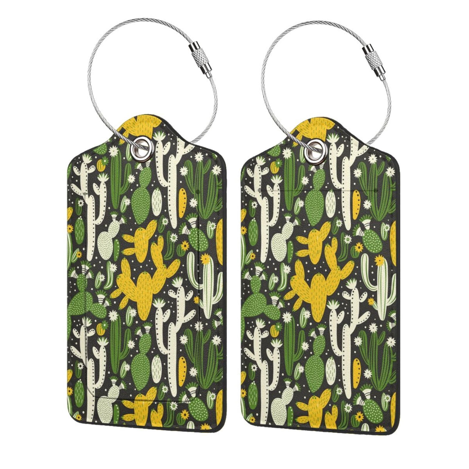 Coaee Cactus 4 Untethered Leather Luggage Tags for Suitcases Luggage ...
