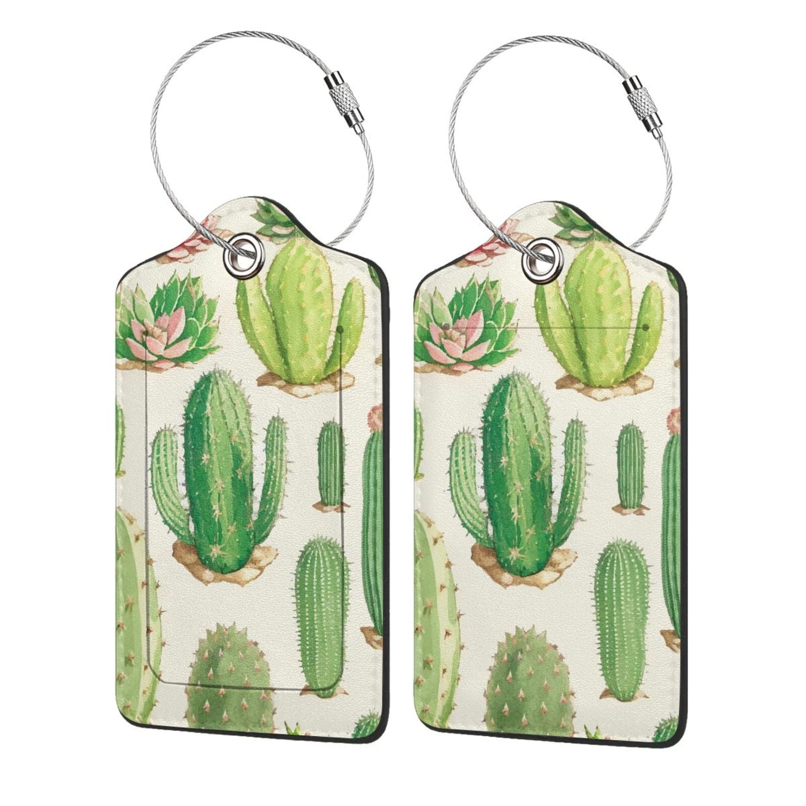 Coaee Cactus And Succulent Untethered Leather Luggage Tags for ...
