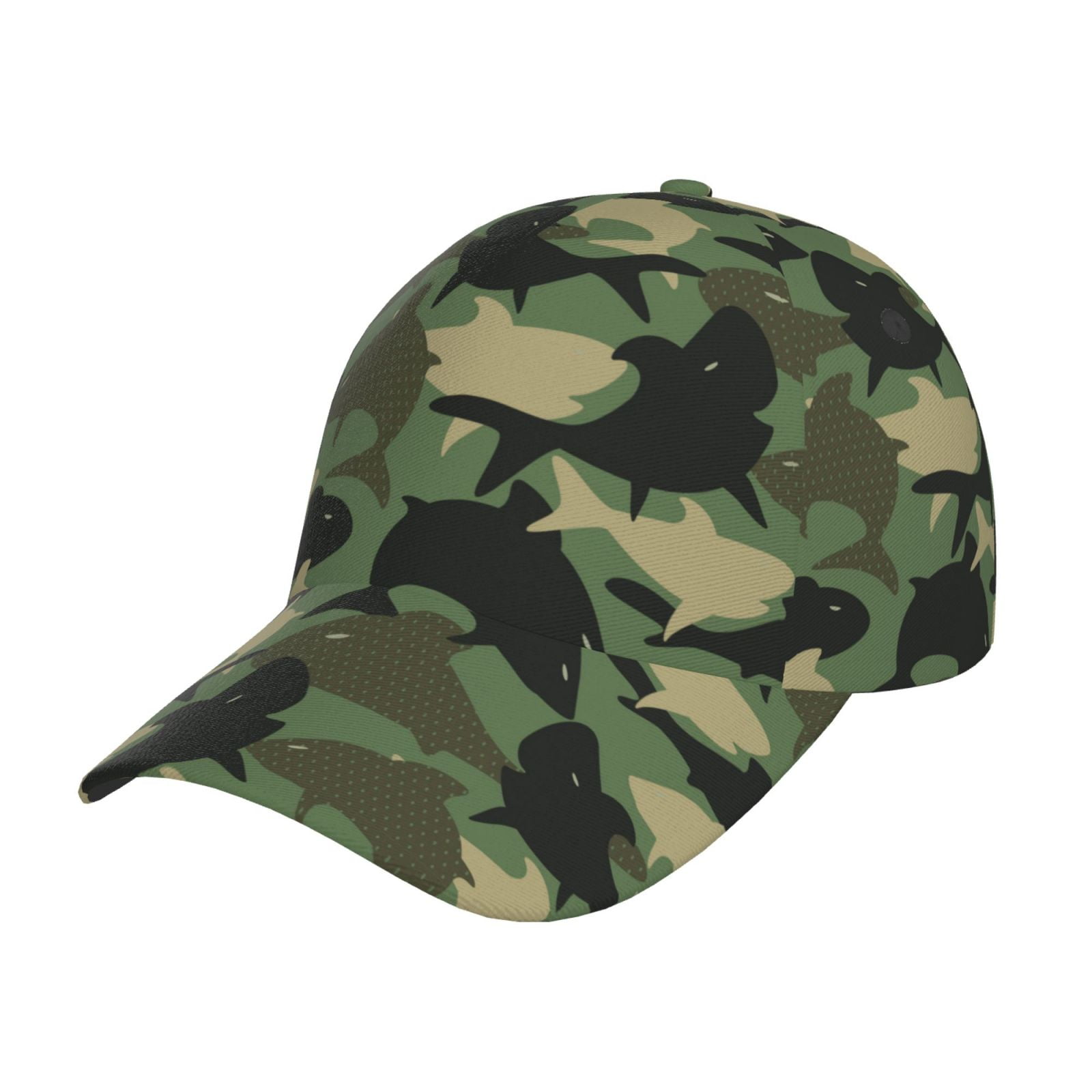 Coaee Camouflage Shark Baseball Cap, Outdoor Hat, Adjustable Curved ...