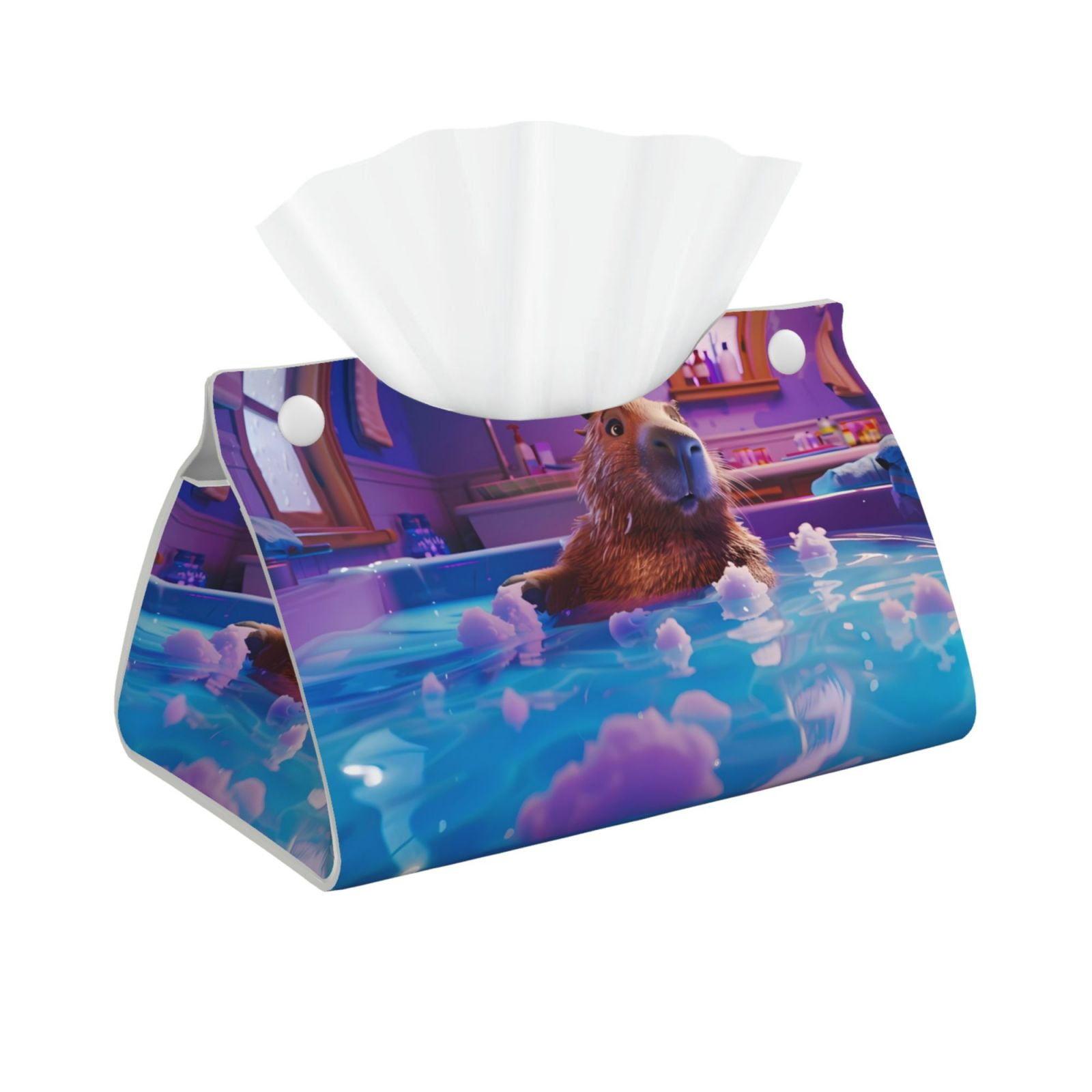 Coaee Capybara Bathtub Fun for Large Tissue Box Cover Rectangular for ...