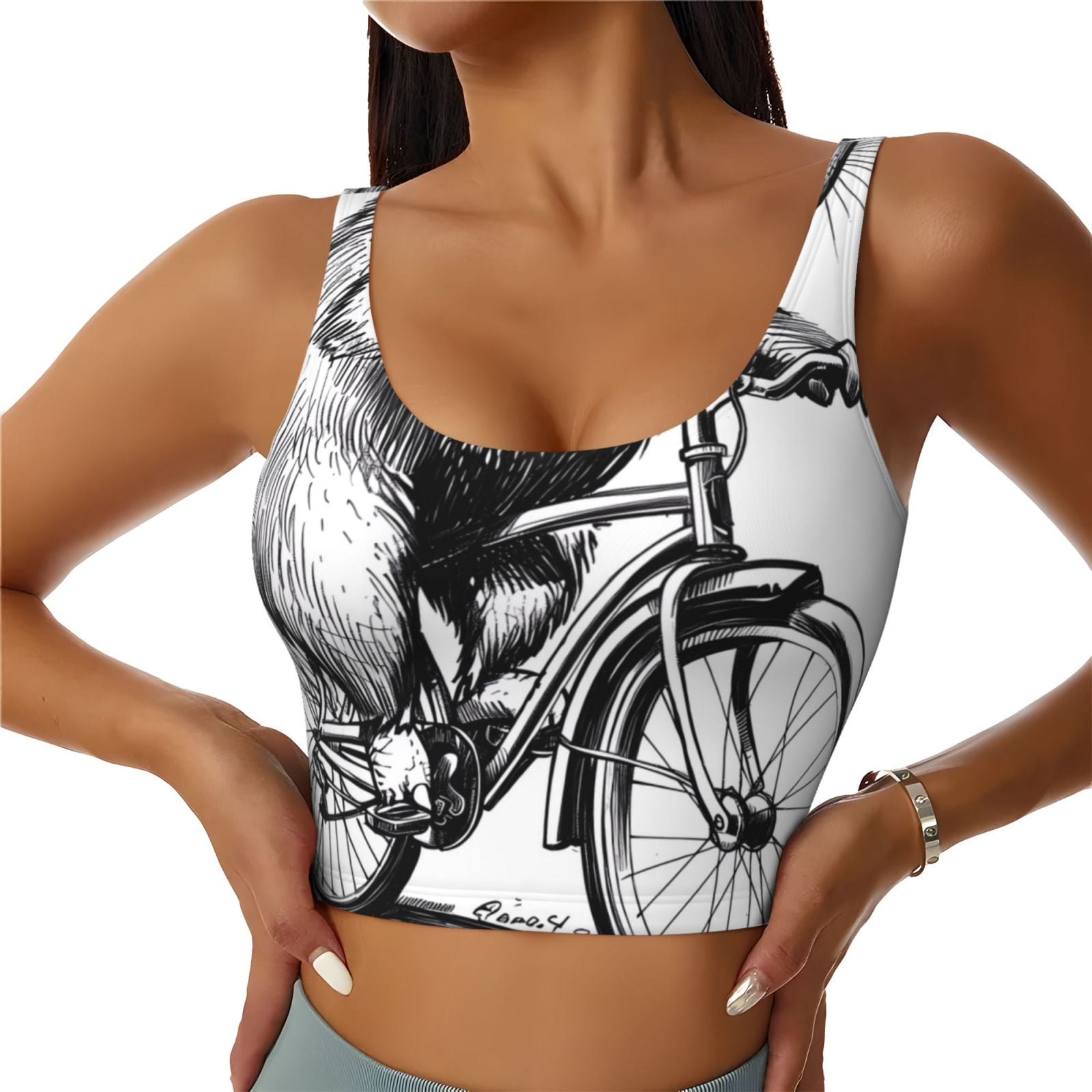 Coaee Capybara Riding Bicycle for Women's Full Sleeveless Workout Yoga Active Vest Women Workout ...