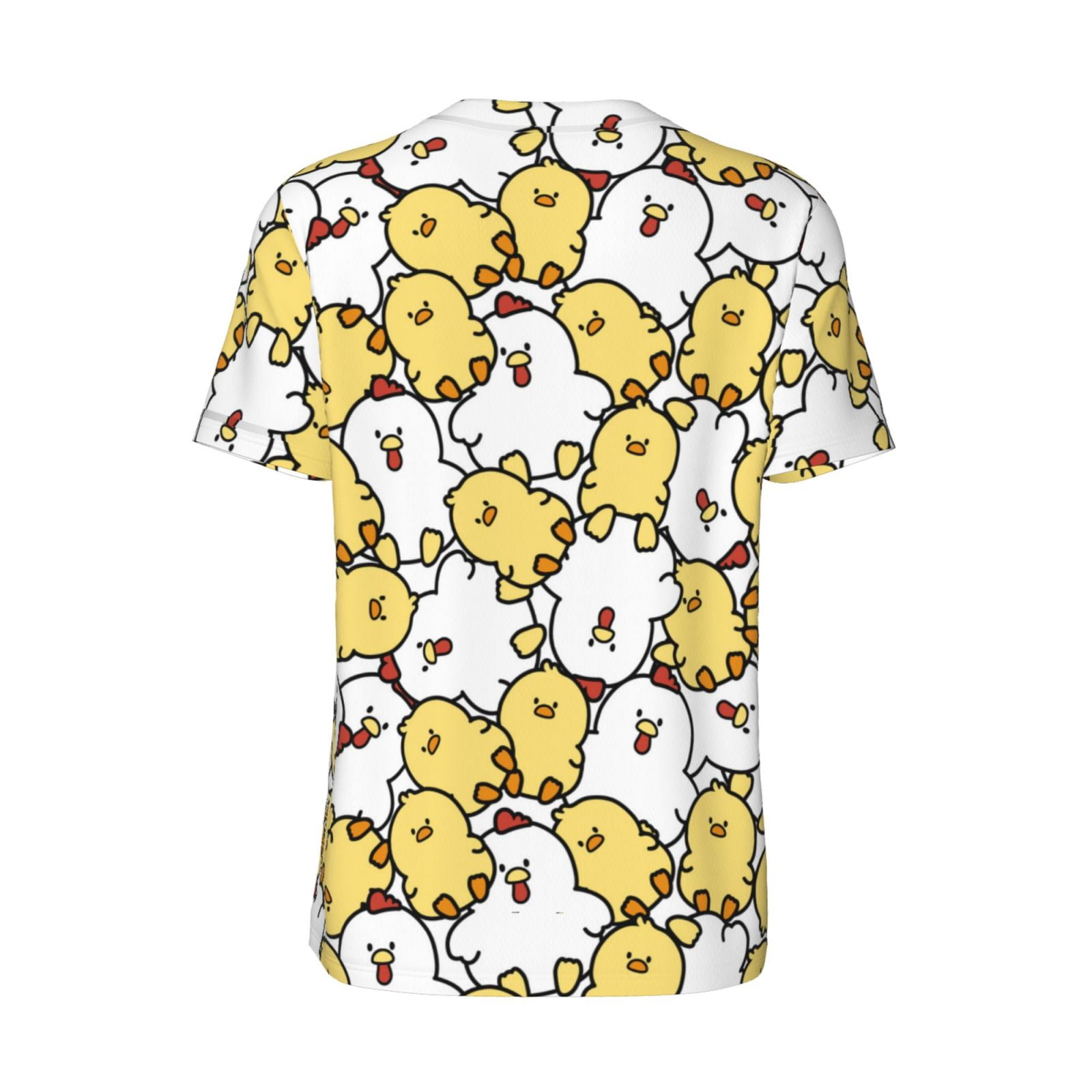 Coaee Cartoon Chicken for Men's Baseball T-shirt Casual Short Sleeve ...