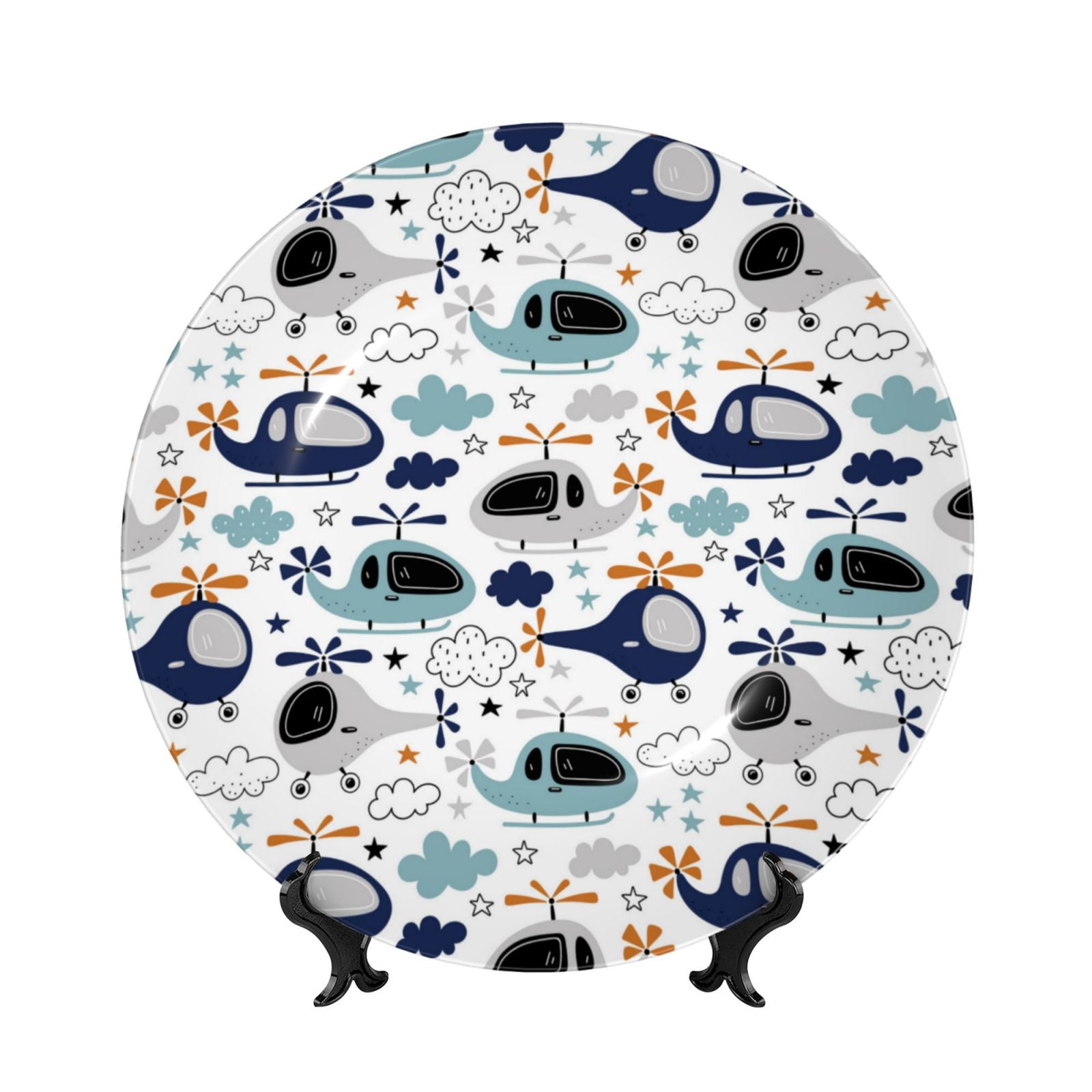 Coaee Cartoon Helicopters for Bone China Decorative Plate Decorative ...