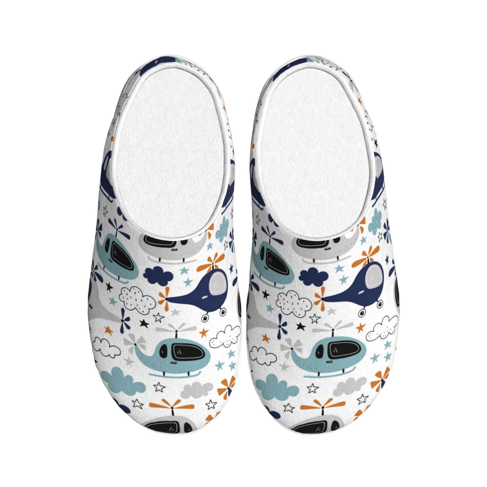Coaee Cartoon Helicopters for Mens Slippers Indoor Slip On Shoes ...
