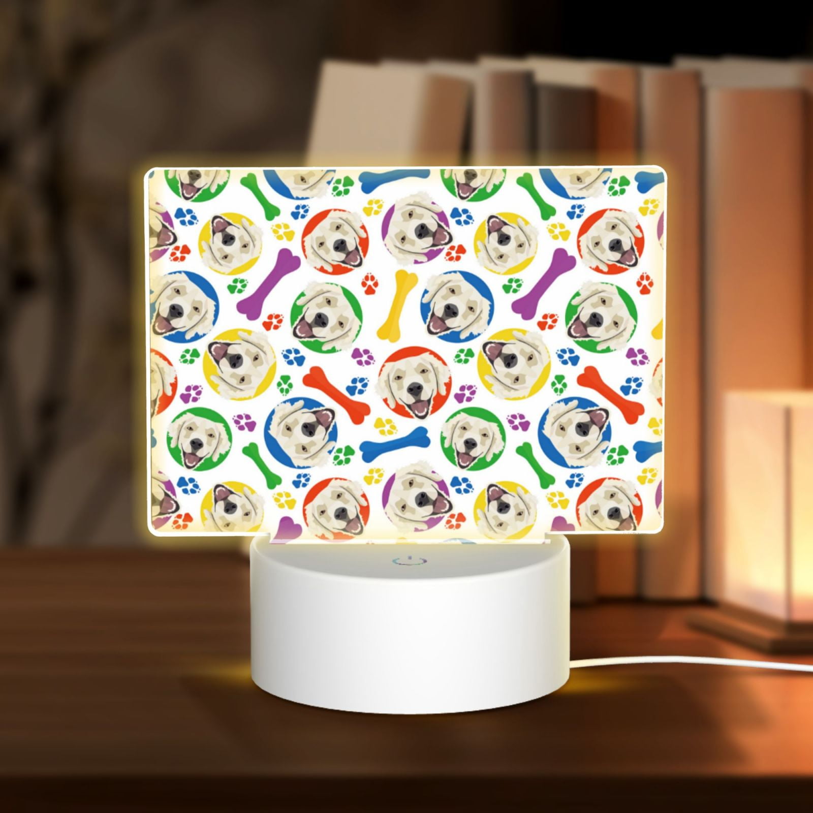 Coaee Cartoon Labrador Retriever for Rectangular Acrylic LED Desk Lamp ...