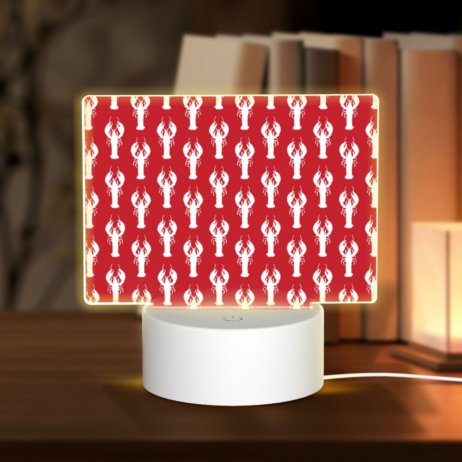 Coaee Cartoon Lobster for Rectangular Acrylic LED Desk Lamp 3 Color ...