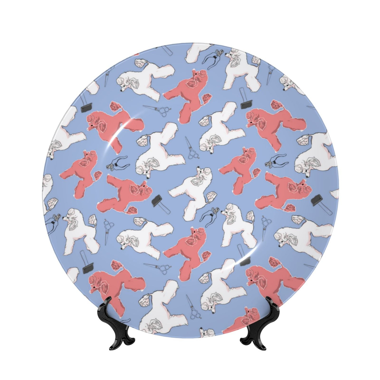 Coaee Cartoon Poodle Dog for Bone China Decorative Plate Decorative ...