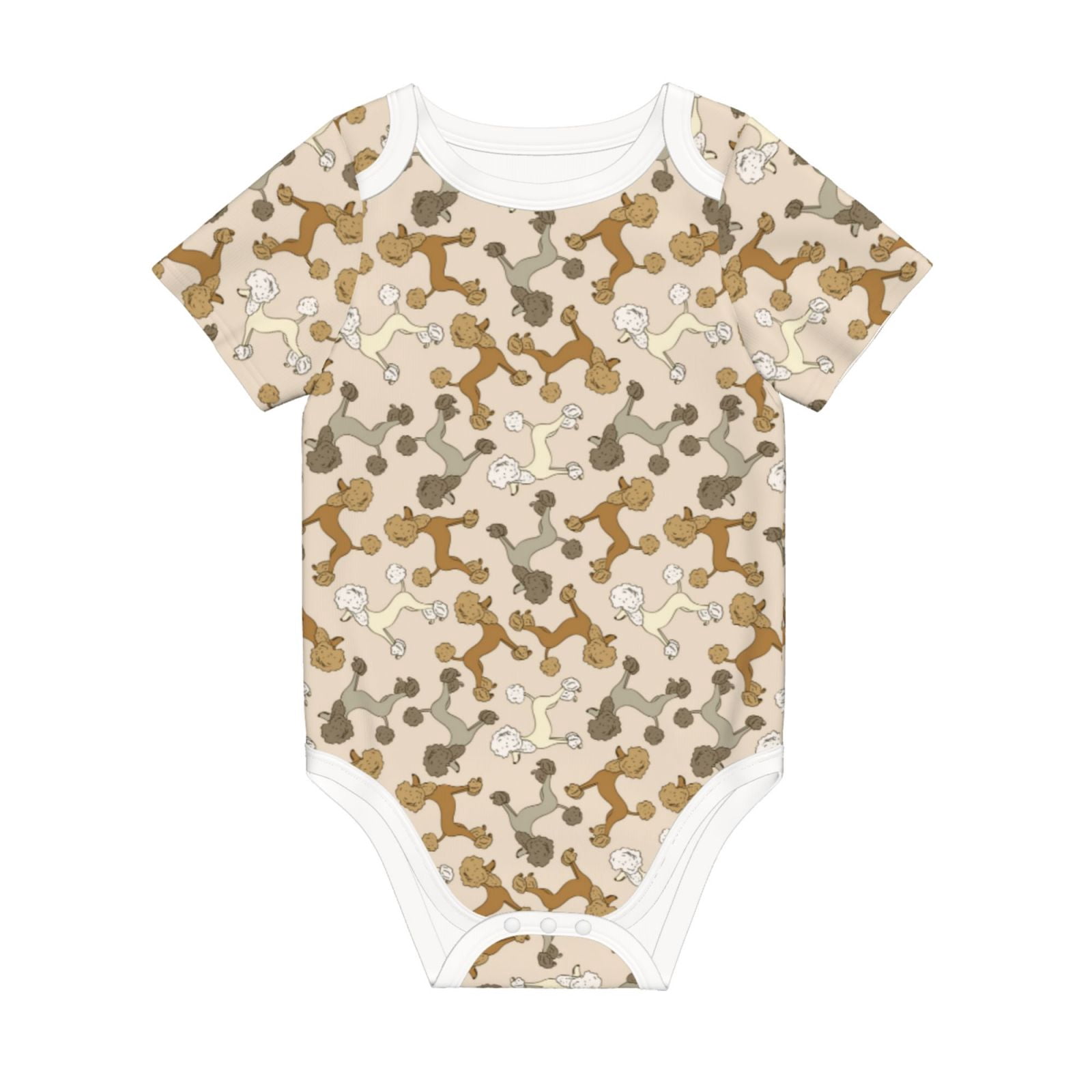 Coaee Cartoon Poodle Dog for Soft Cotton Baby Short-Sleeve Bodysuit ...