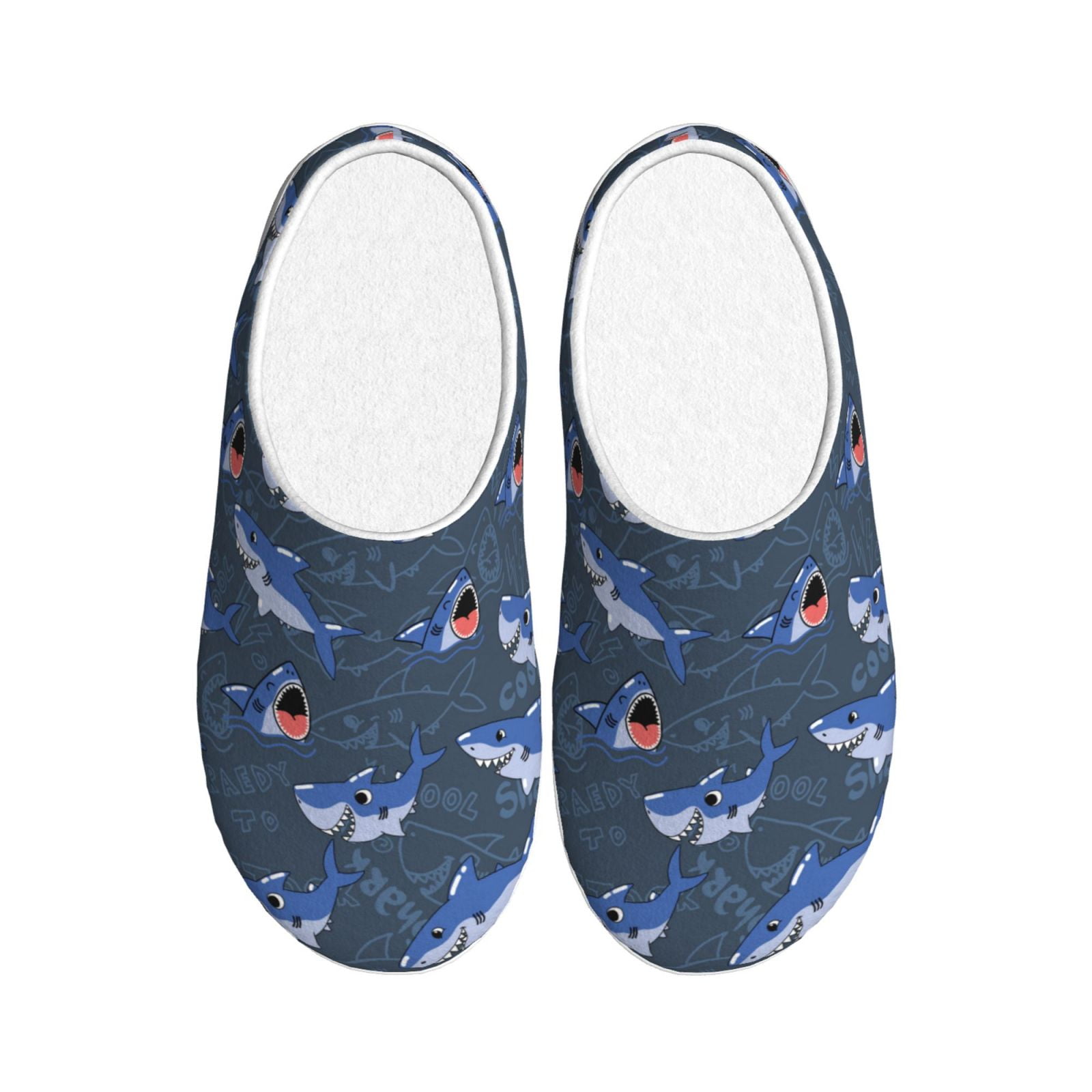 Coaee Cartoon Shark for Mens Slippers Indoor Slip On Shoes Slippers for Women Indoor Bedroom ...