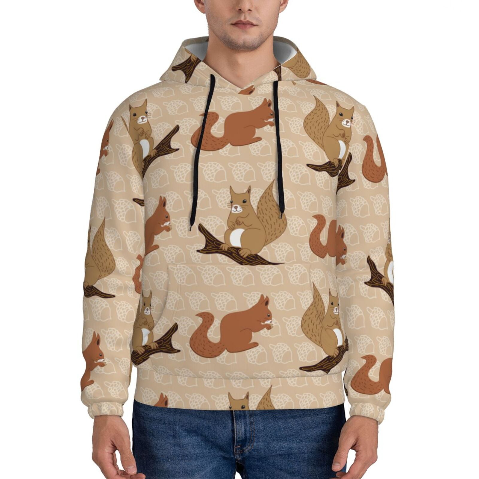 Coaee Cartoon Squirrel for Adult Hoodie Pullover Sweatshirt for Men ...